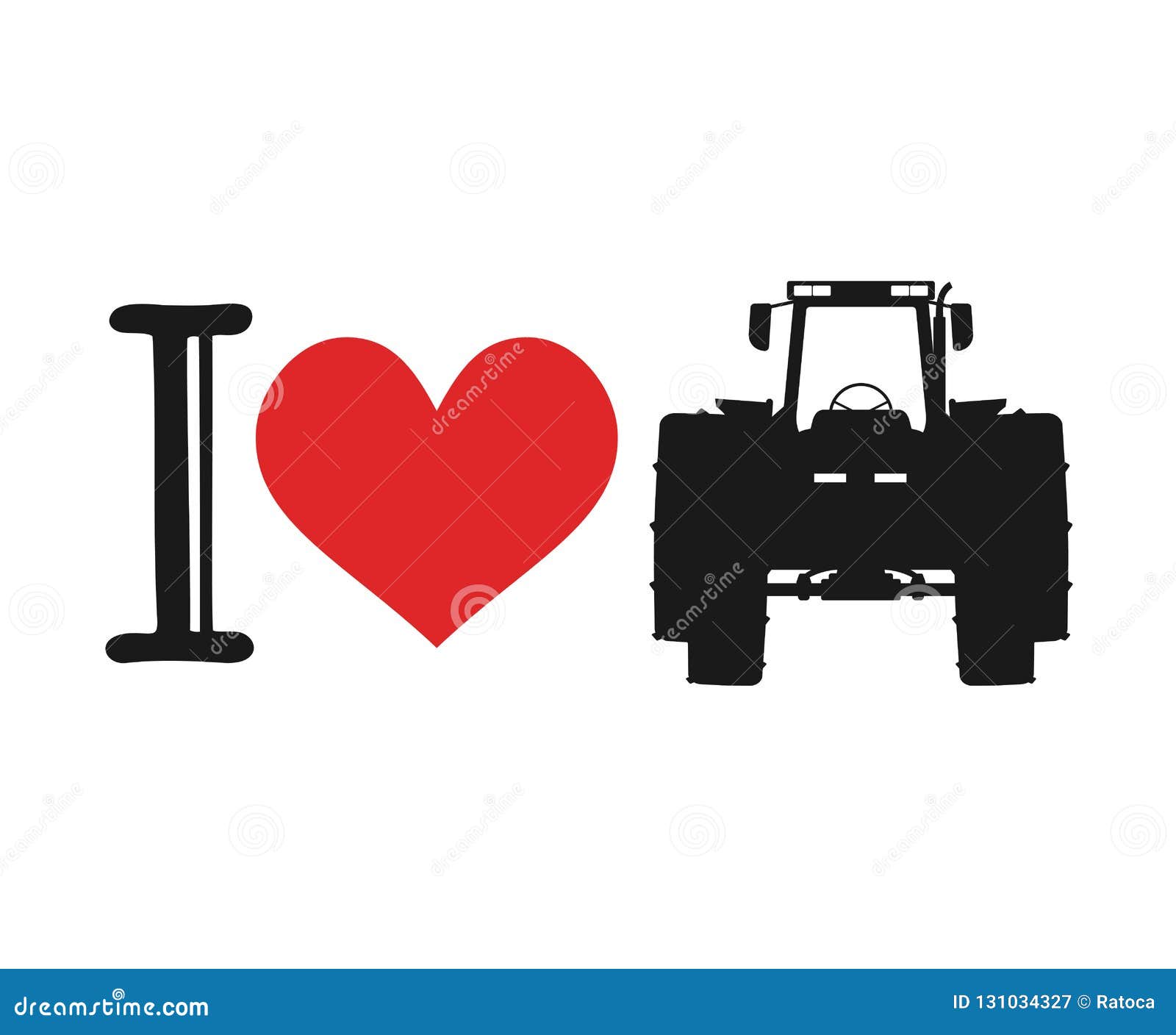 I love tractor symbol stock vector. Illustration of agriculture - 131034327