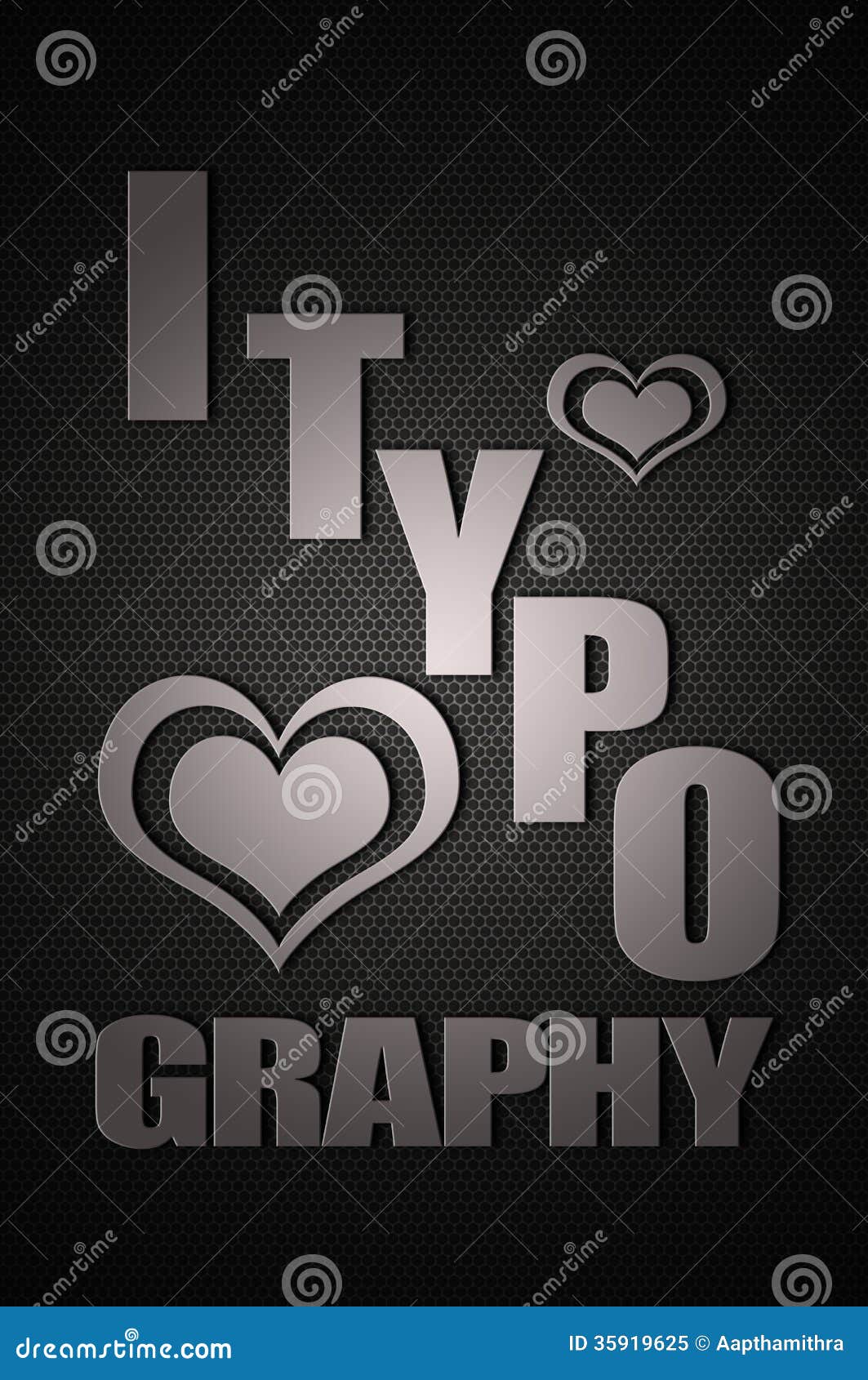 I Love Typography stock illustration. Illustration of shaped - 35919625