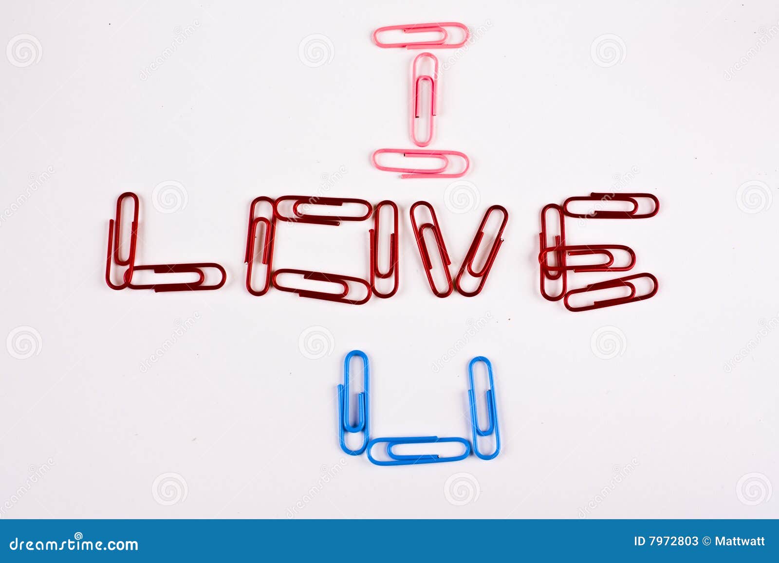 I Love U Paper Clip stock image. Image of office, white - 7972803