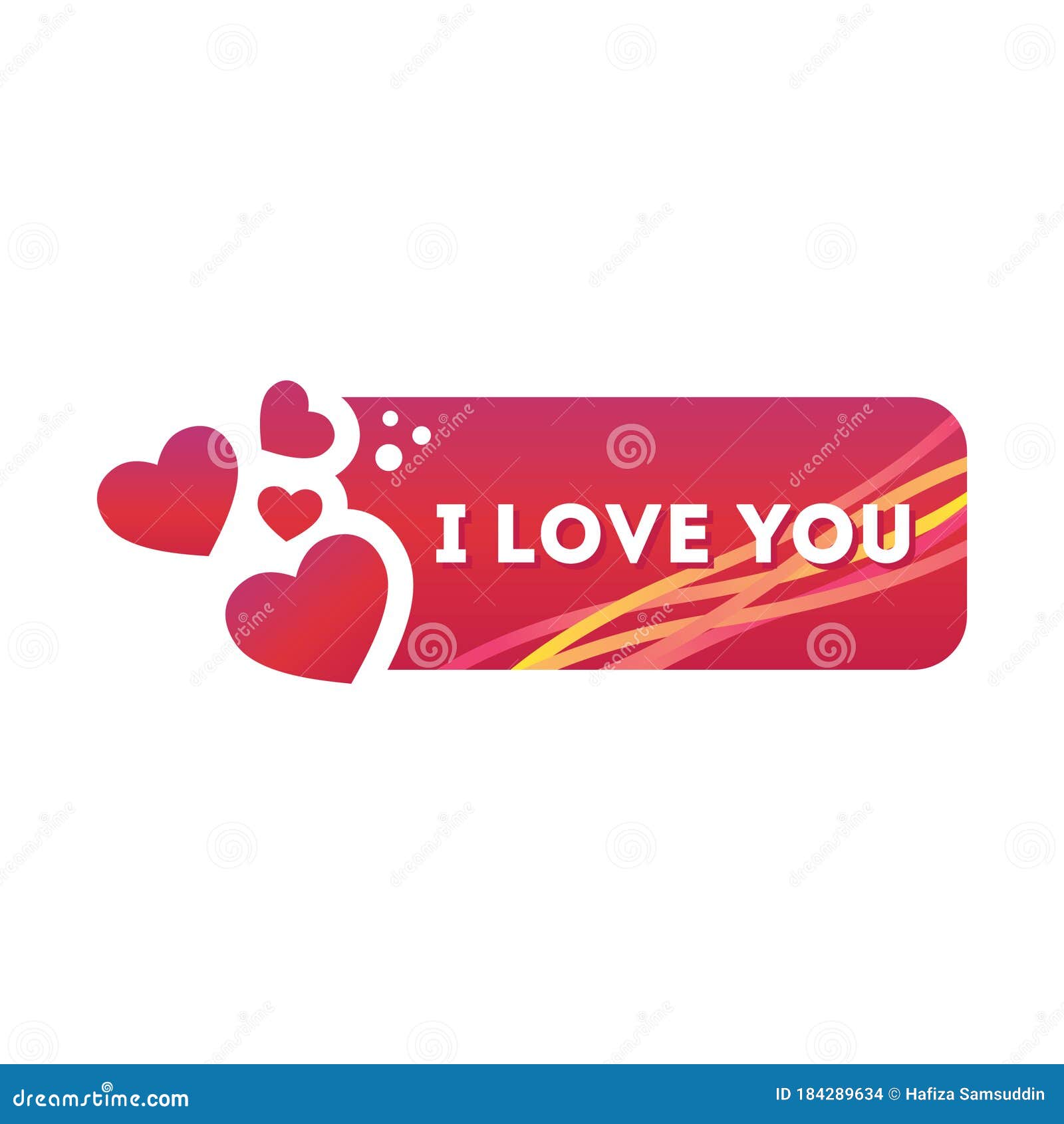 I Love U Sticker. Vector Illustration Decorative Background Design ...