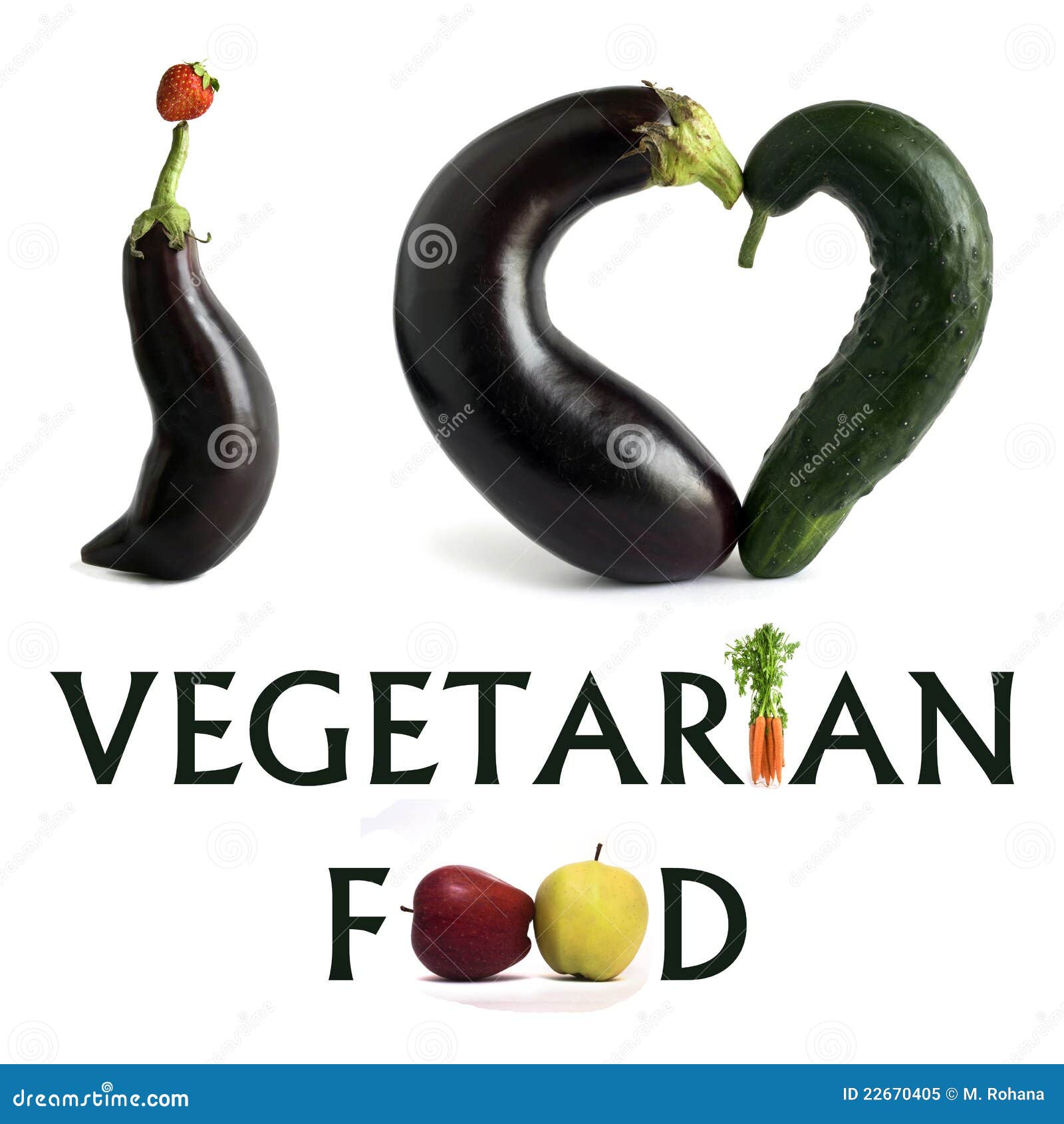 I LOVE VEGETARIAN FOOD stock image. Image of carrots - 22670405