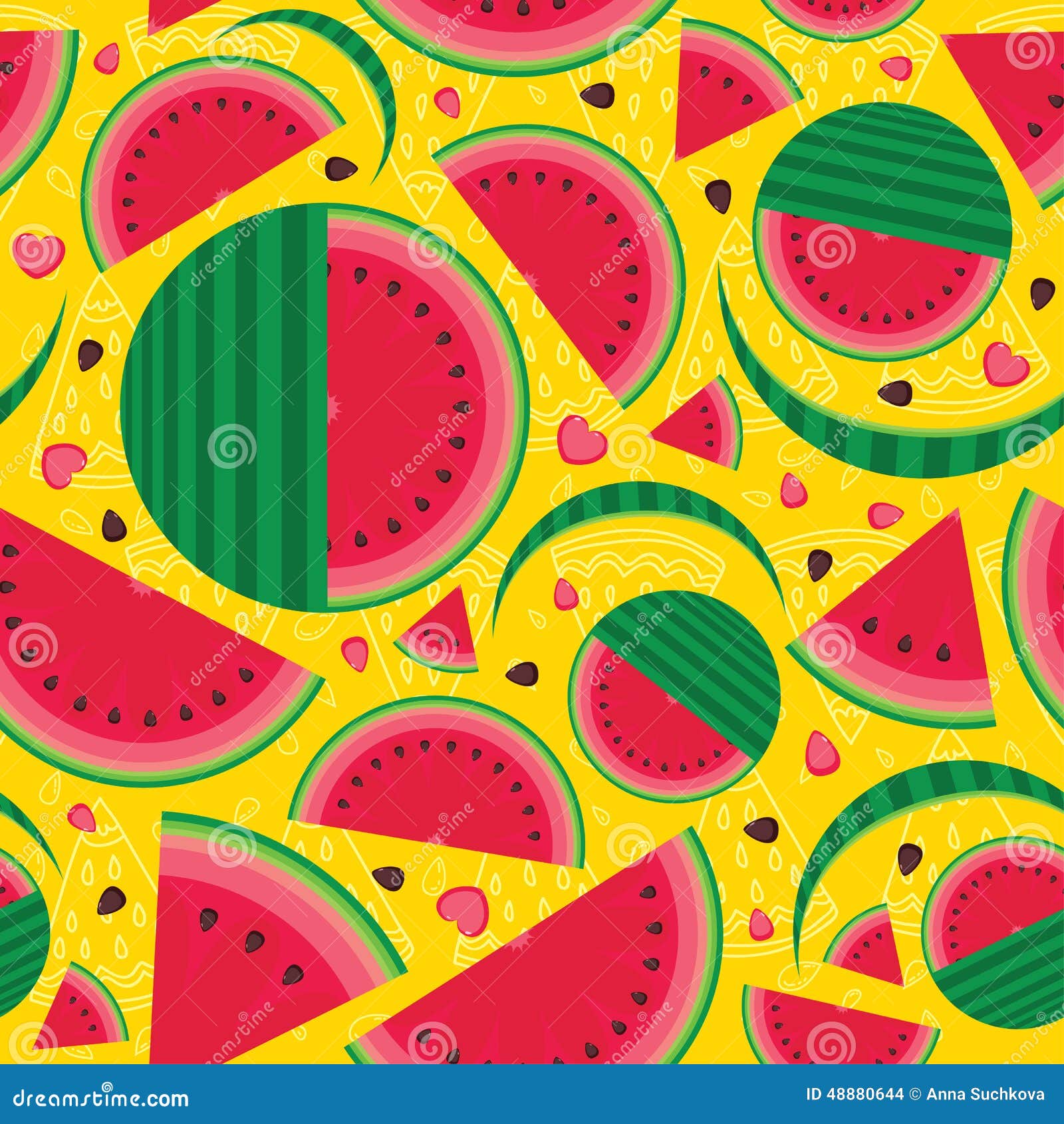 I love watermelon stock illustration. Illustration of seamless - 48880644