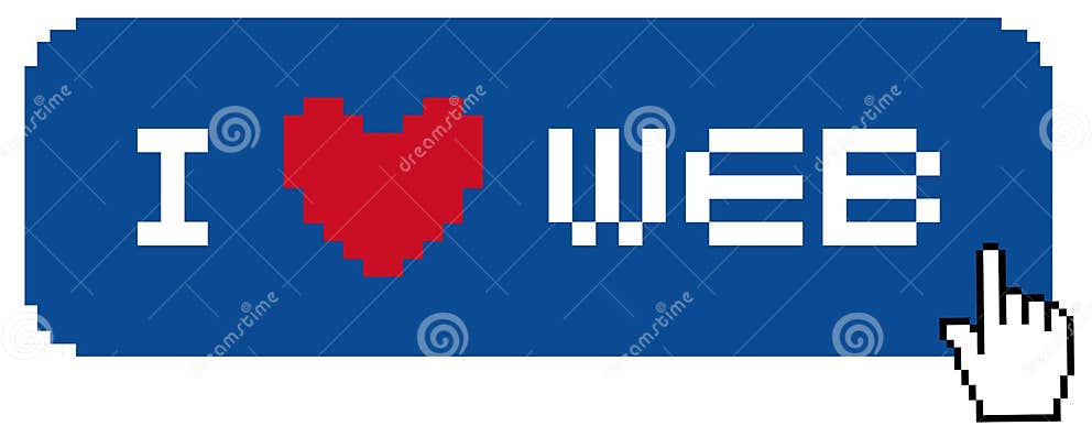 I Love Web Label with Icon Hand Stock Vector - Illustration of icon ...