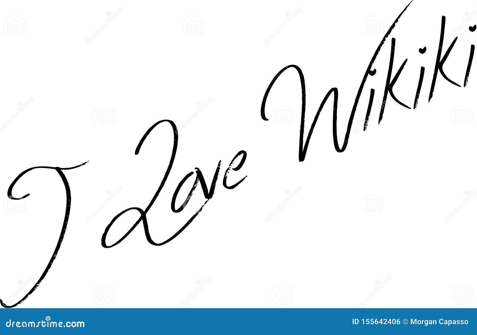 I Love Wikiki Text Illustration Stock Vector - Illustration of exotic ...