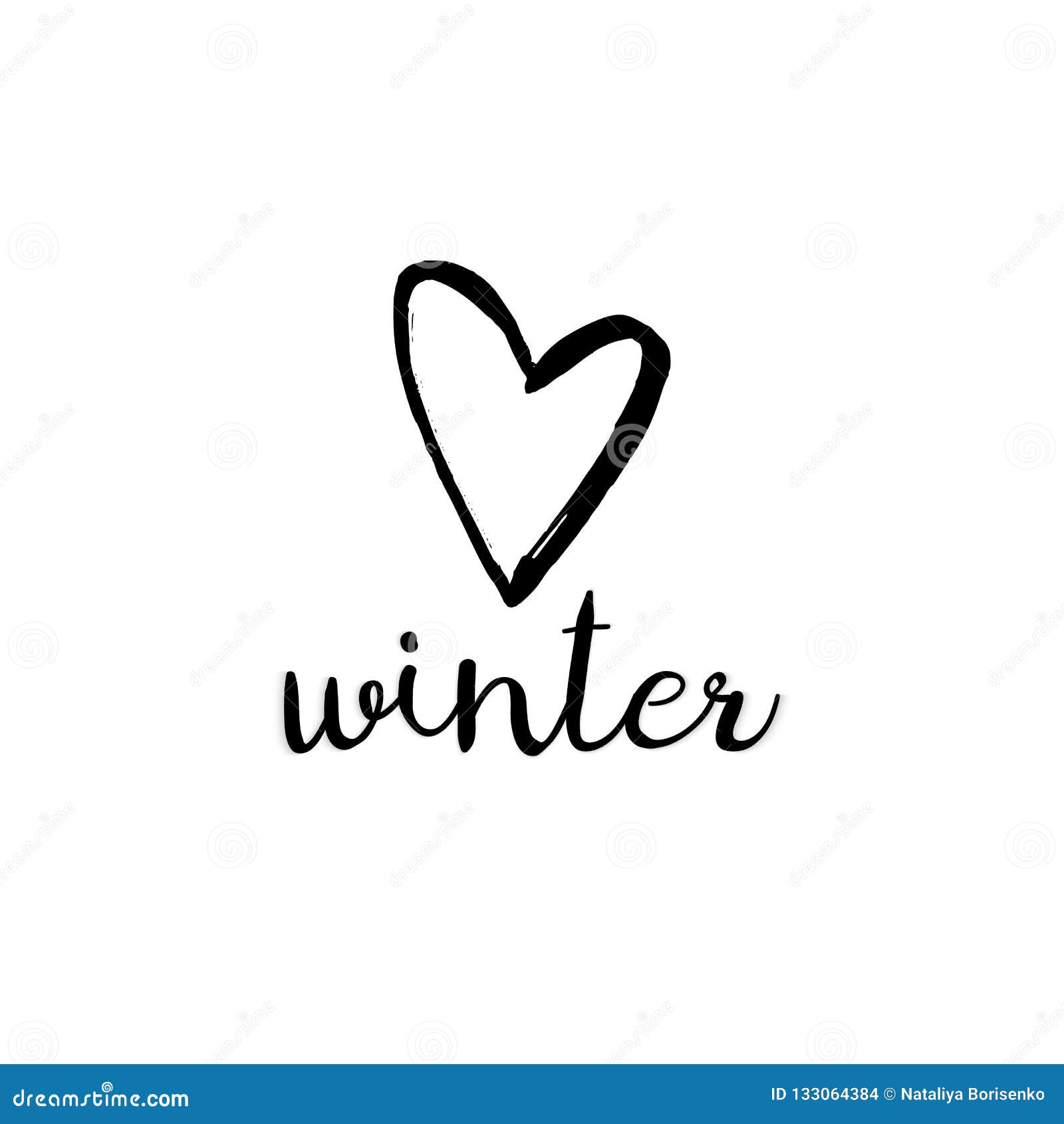 I Love Winter. Black Hand Drawn Heart and Text Winter Isolated O Stock ... I Love Winter. Black Hand Drawn Heart and Text Winter Isolated O Stock ...