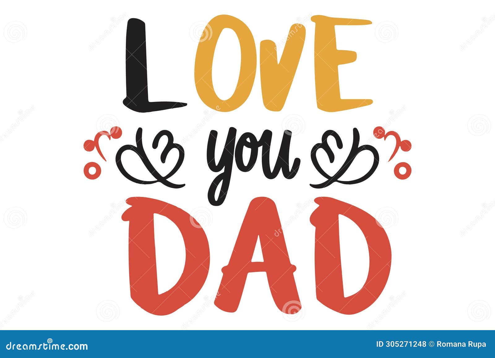 I Love You Dad Text Vector Illustration Stock Illustration ...