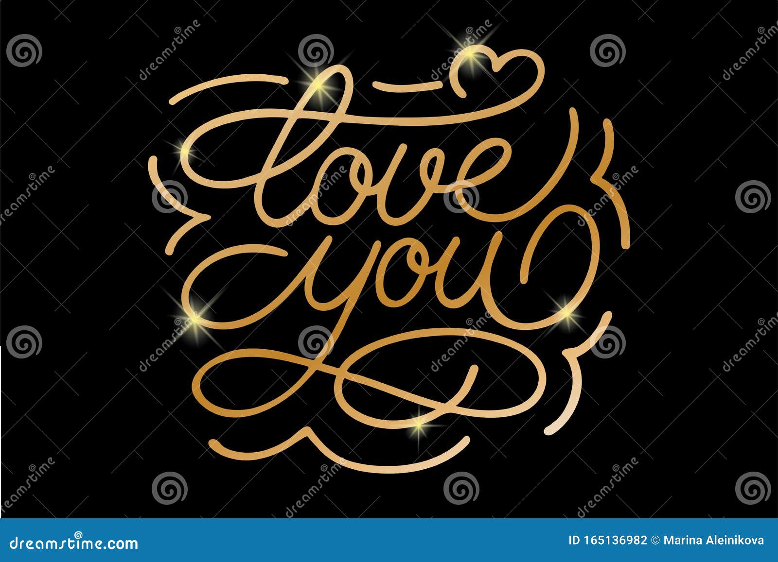 I Love You - Decorative Vector Lettering for Postcards and Posters ...