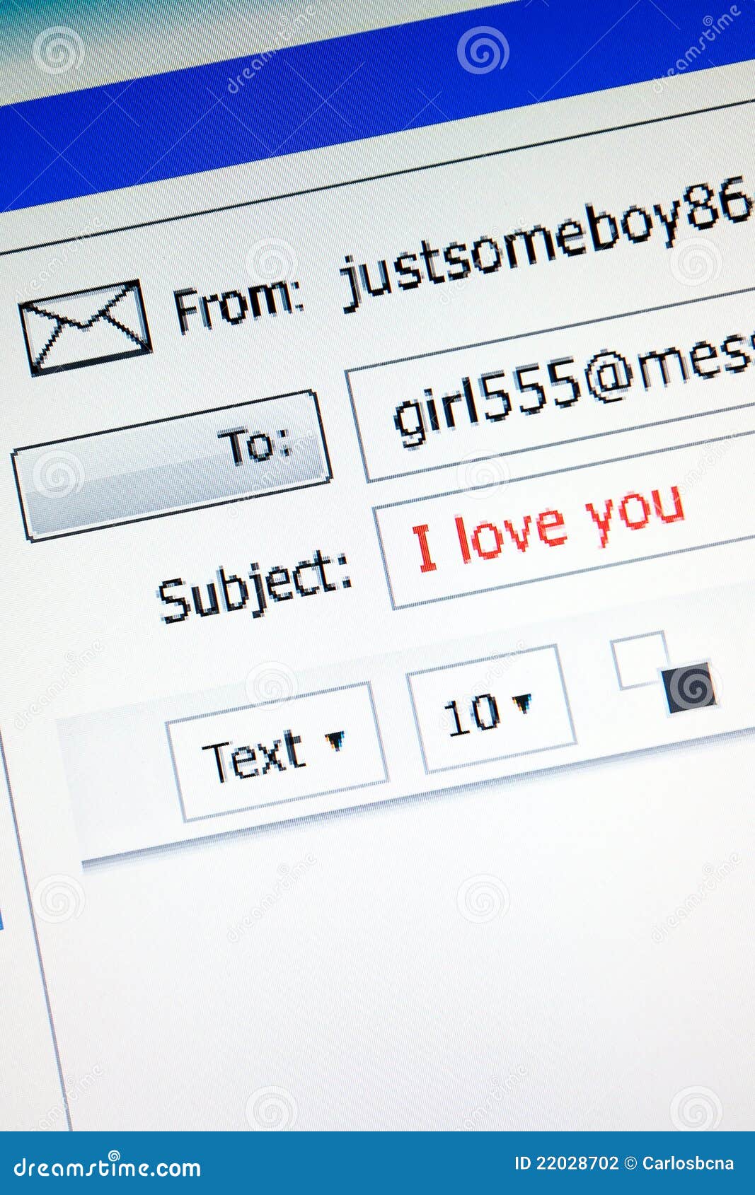 I Love You Email, Vertical Stock Photo - Image of screen, emotions ...