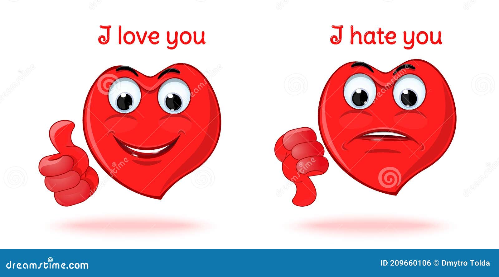 I Love You. I Hate You. Vector Illustration Stock Illustration ...