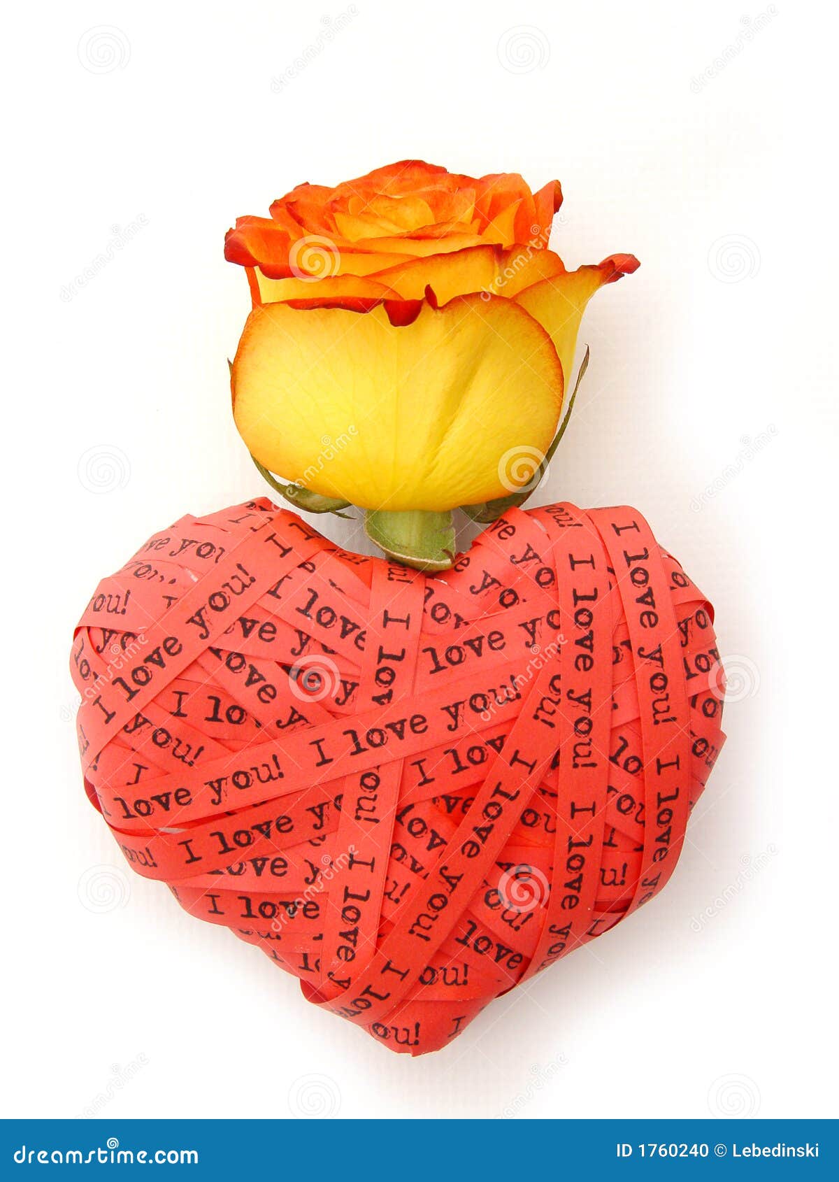 I love you heart and rose stock photo. Image of single - 1760240