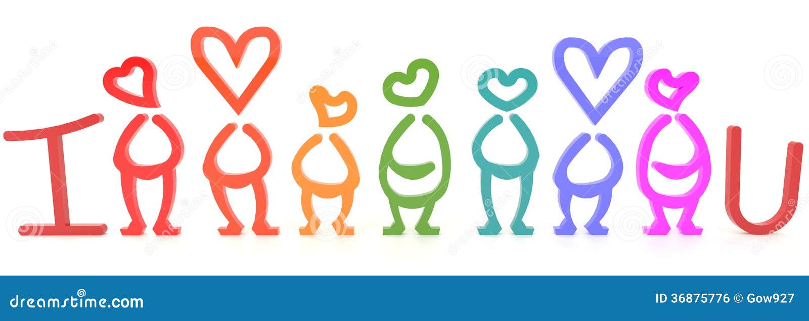 I Love You Human Sign for Valentine (3D) Stock Illustration ...