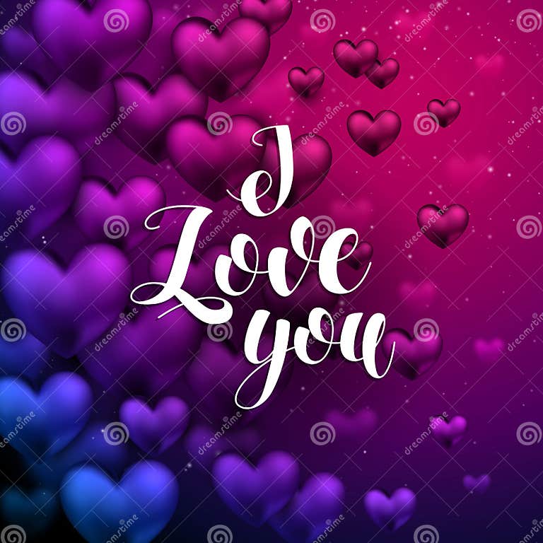 I Love You Lettering Hand Drawn Lettering Calligraphy Stock Vector