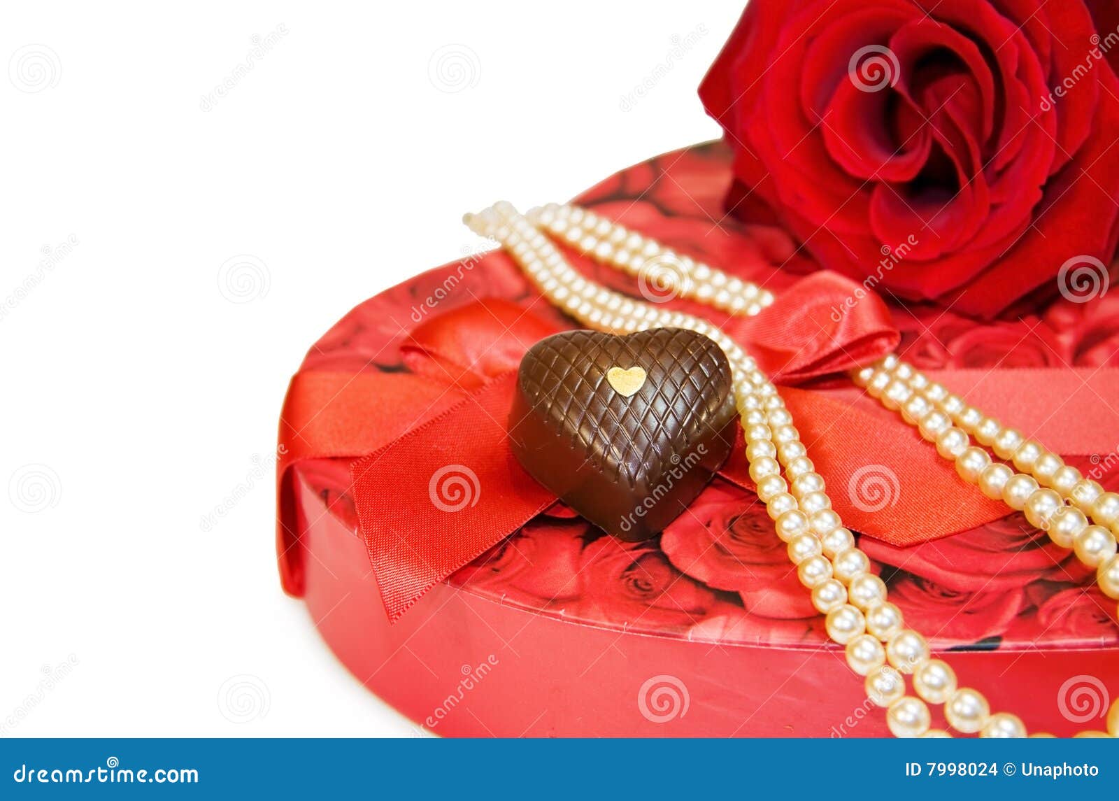 I Love You - Red Rose and Pearls Over White Stock Photo - Image of ...