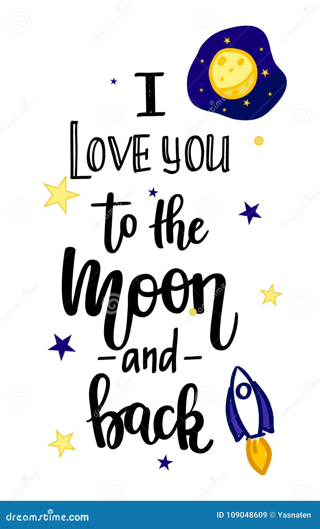 I Love You To the Moon and Back Vector Calligraphy Stock Vector ...