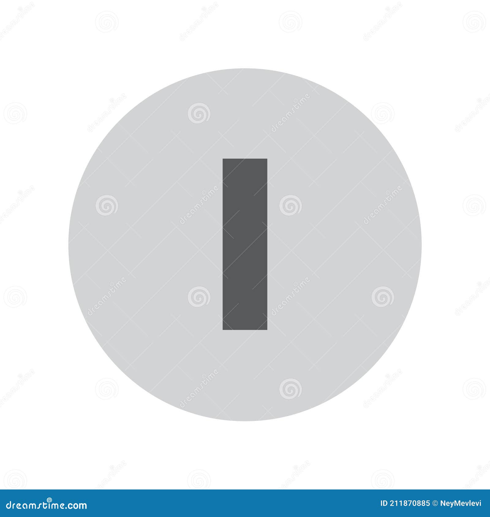 Letter I with Black Impact Font in Silver Gray Circle Stock Vector ...