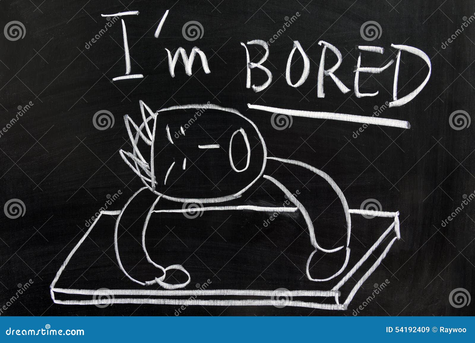 I m bored stock image. Image of person, blackboard, desk - 54192409