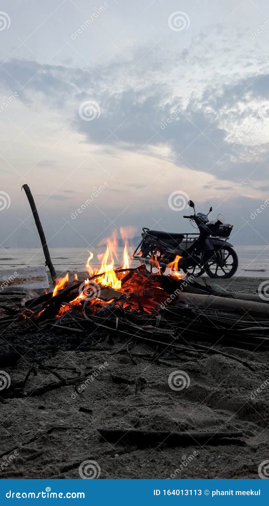 End of Campfire on the Beach Stock Image - Image of campfire, ended ...