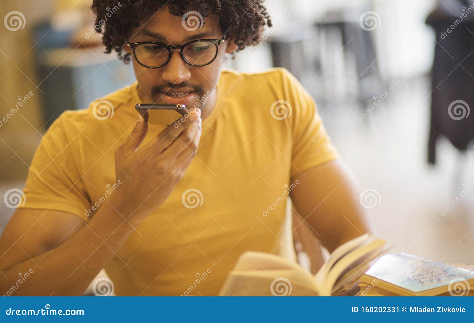 I`m in the library stock image. Image of american, male - 160202331