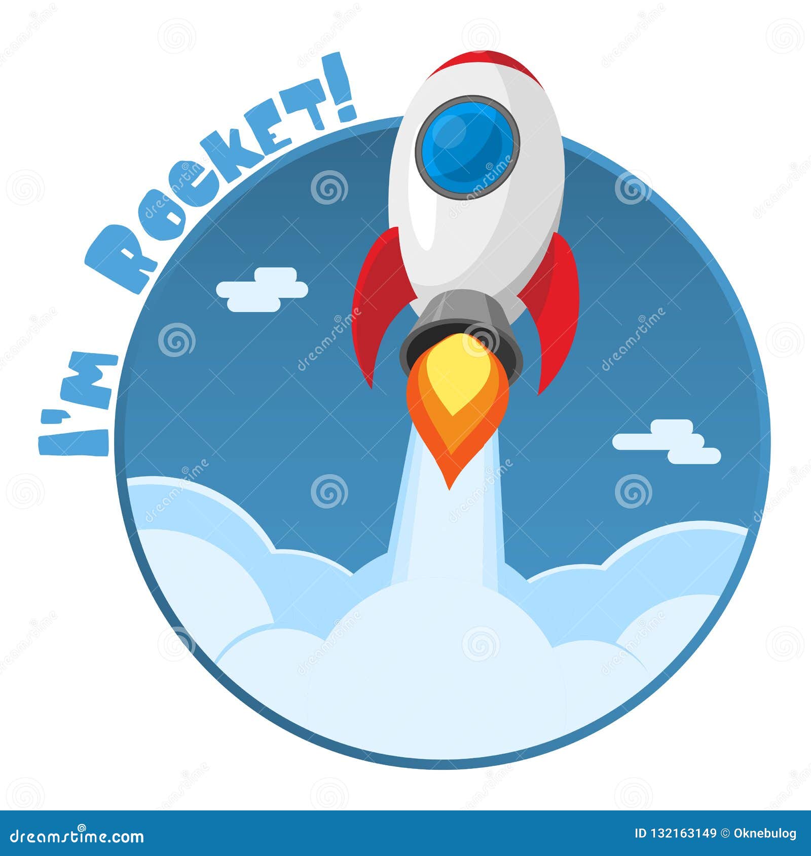 I`m Rocket! Sticker. Vector Illustration Stock Vector - Illustration of ...