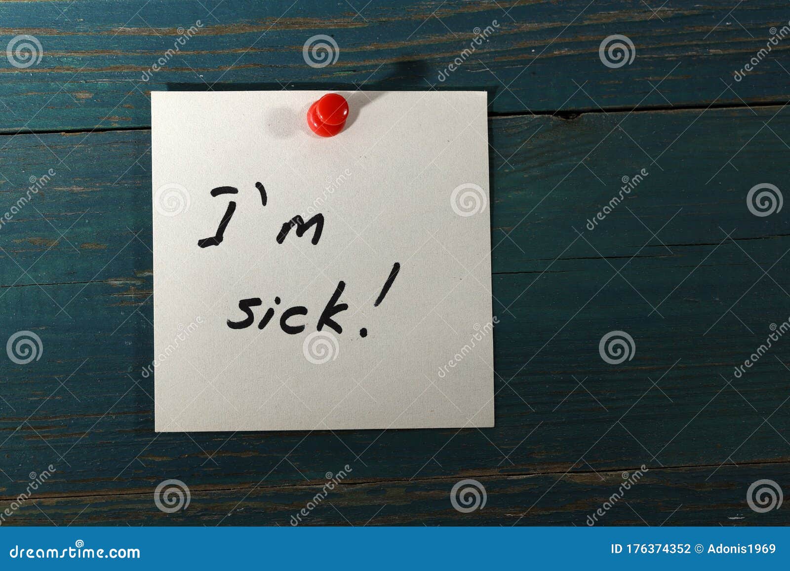 I`m sick post it on wood stock photo. Image of employee - 176374352