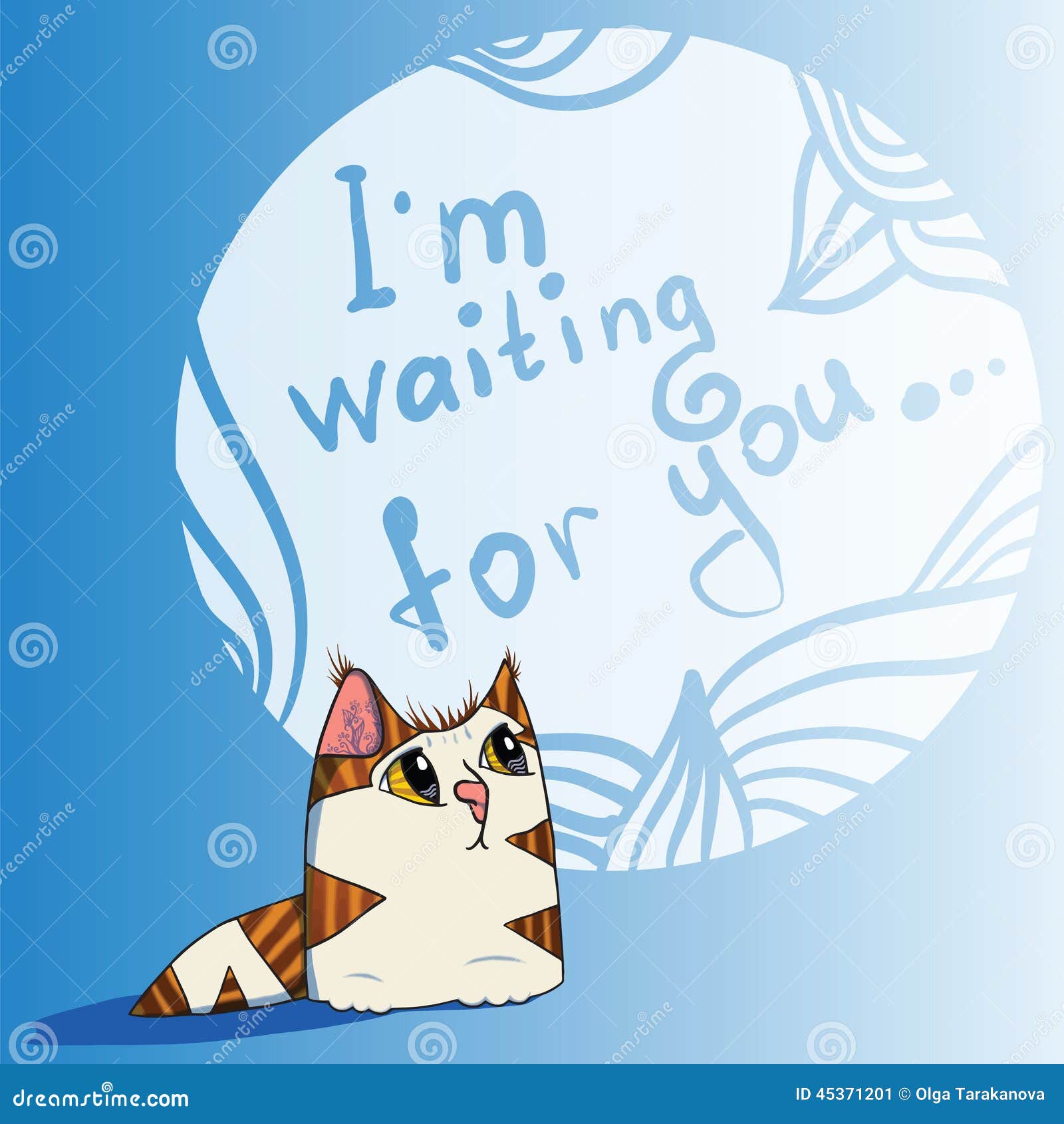 I m waiting for you stock vector. Illustration of writing - 45371201