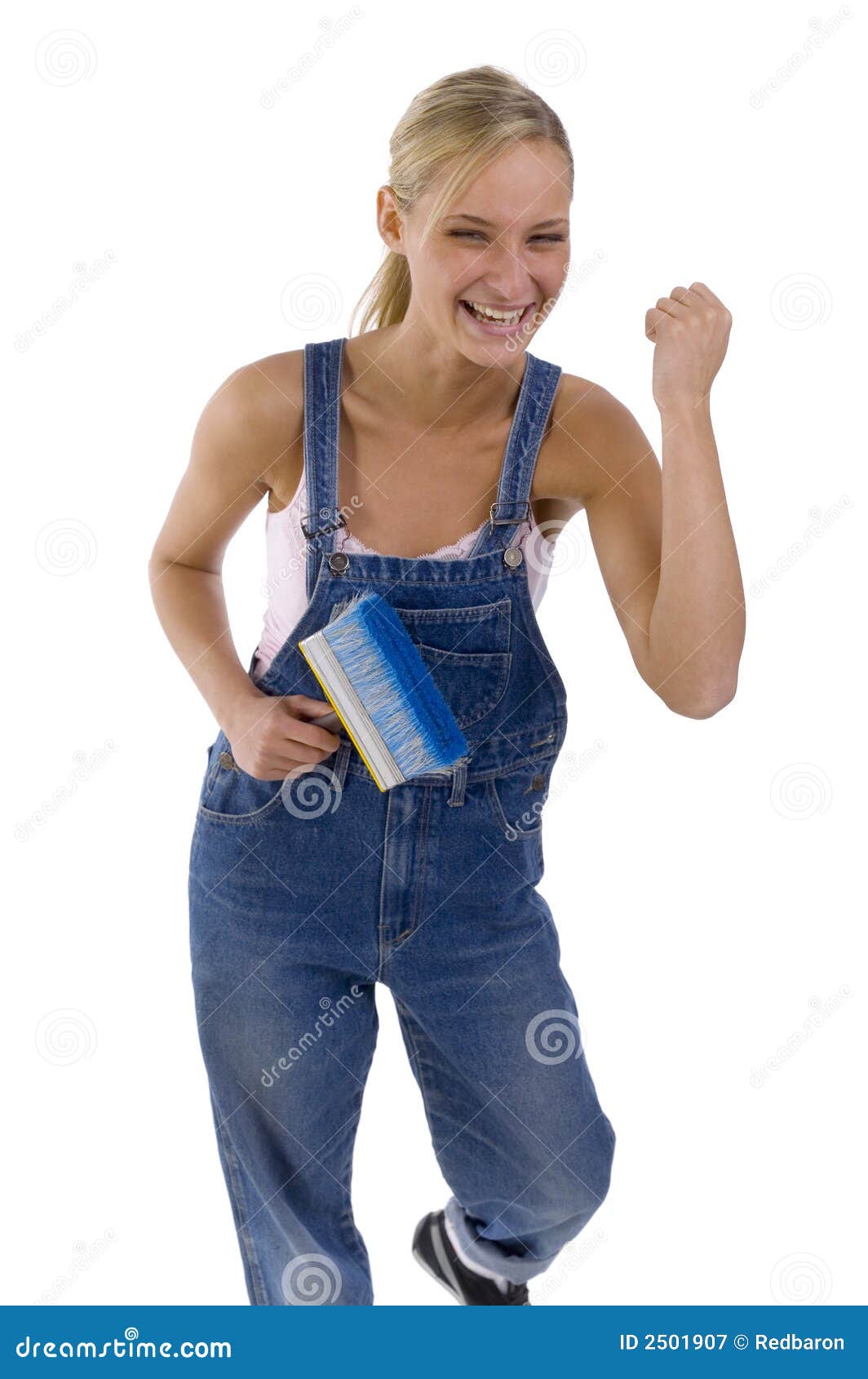 I made it! stock image. Image of portrait, caucasian, paint - 2501907