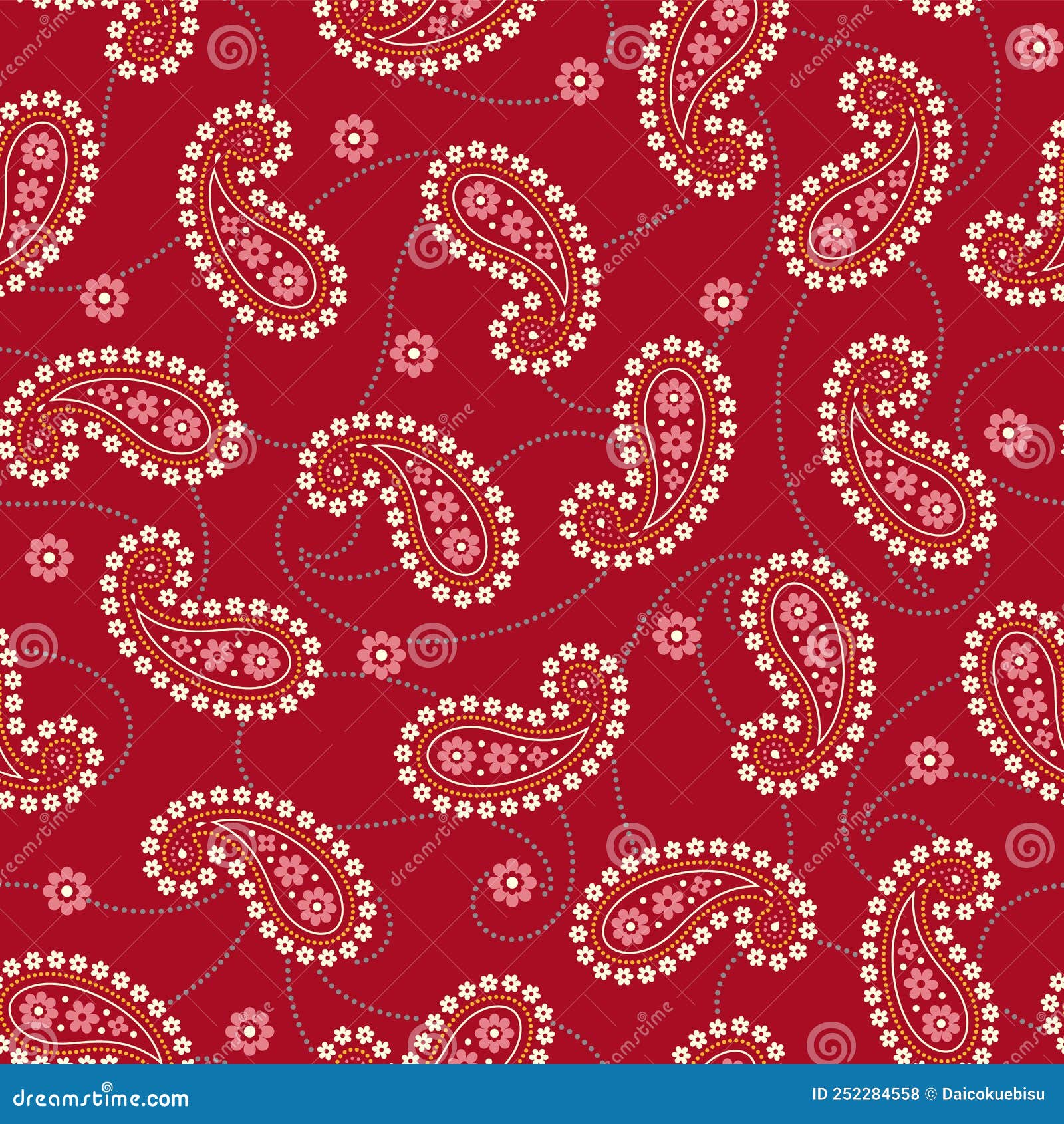 Cute and Simple Paisley Seamless Pattern, Stock Vector - Illustration ...