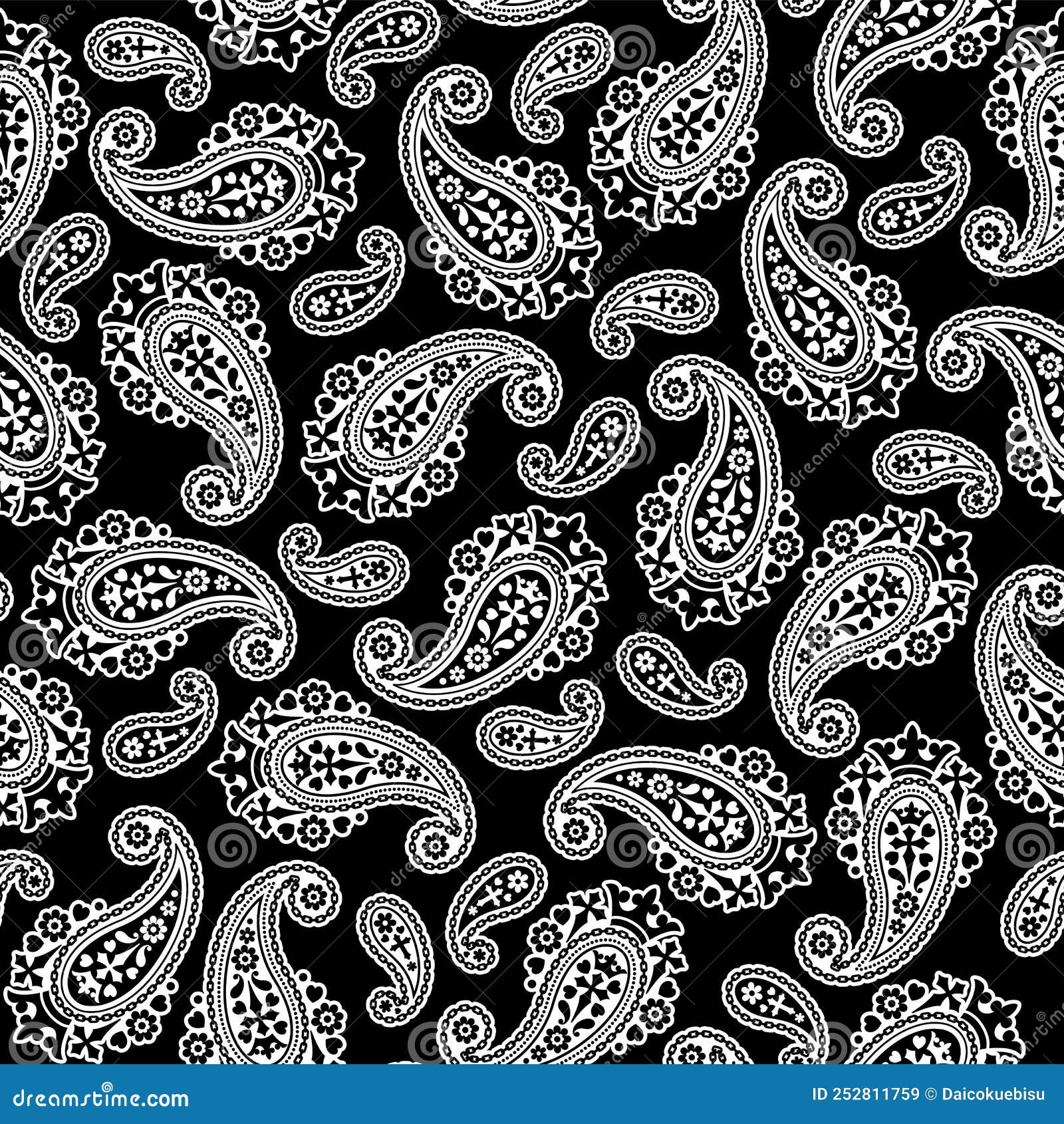 Cute and Simple Paisley Seamless Pattern, Stock Vector - Illustration ...