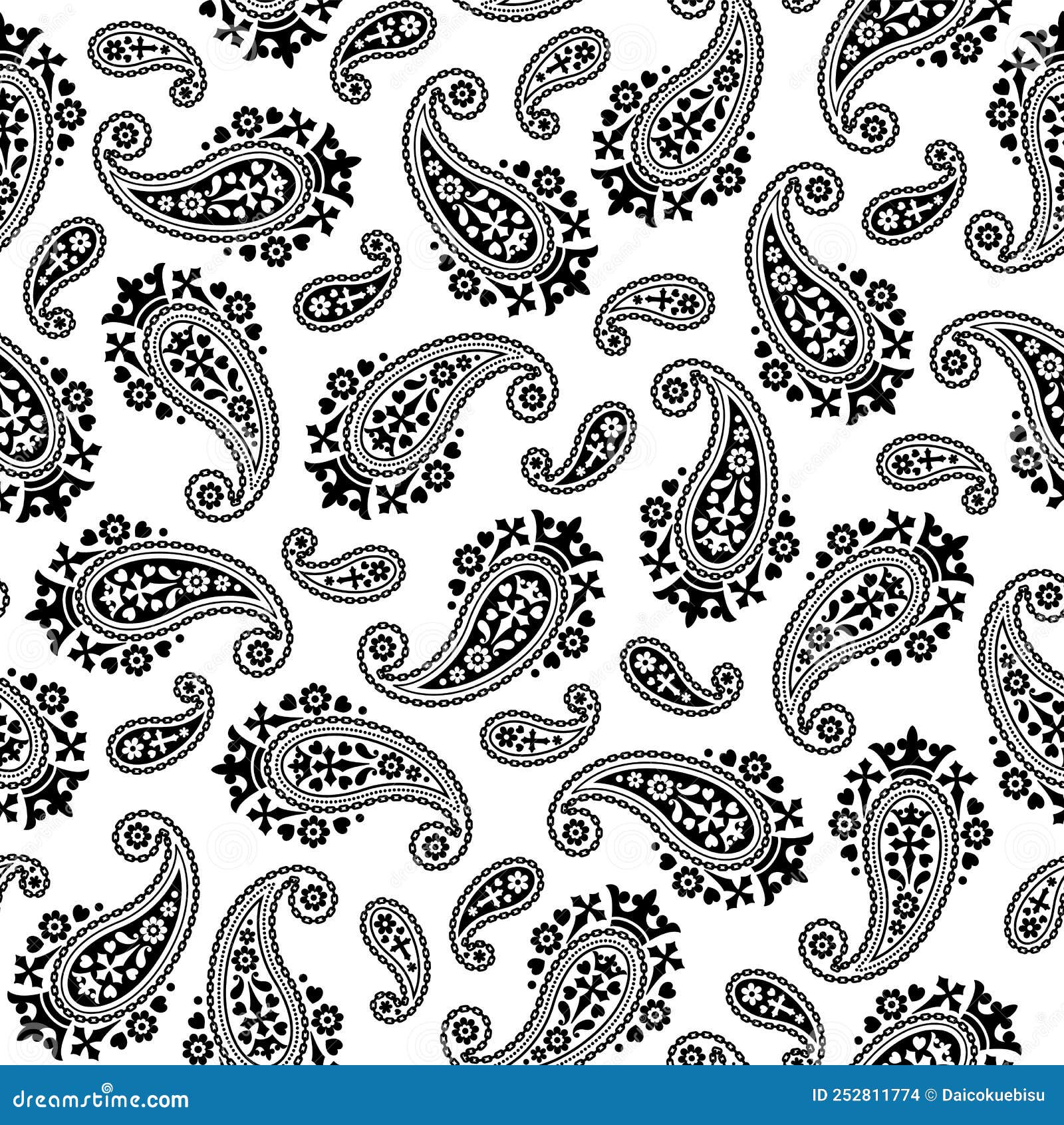 Cute and Simple Paisley Seamless Pattern, Stock Vector - Illustration ...