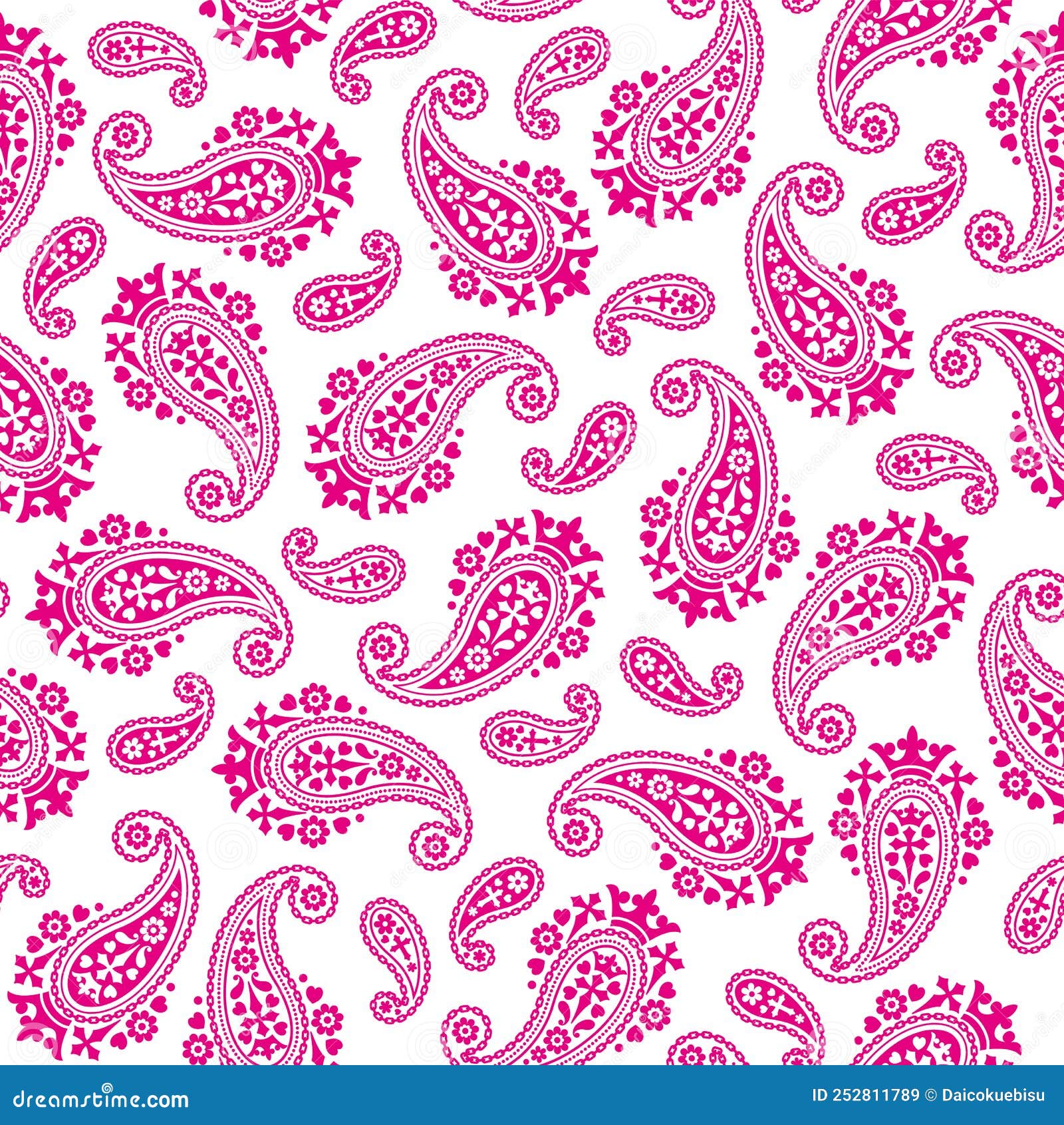 Cute and Simple Paisley Seamless Pattern, Stock Vector - Illustration ...
