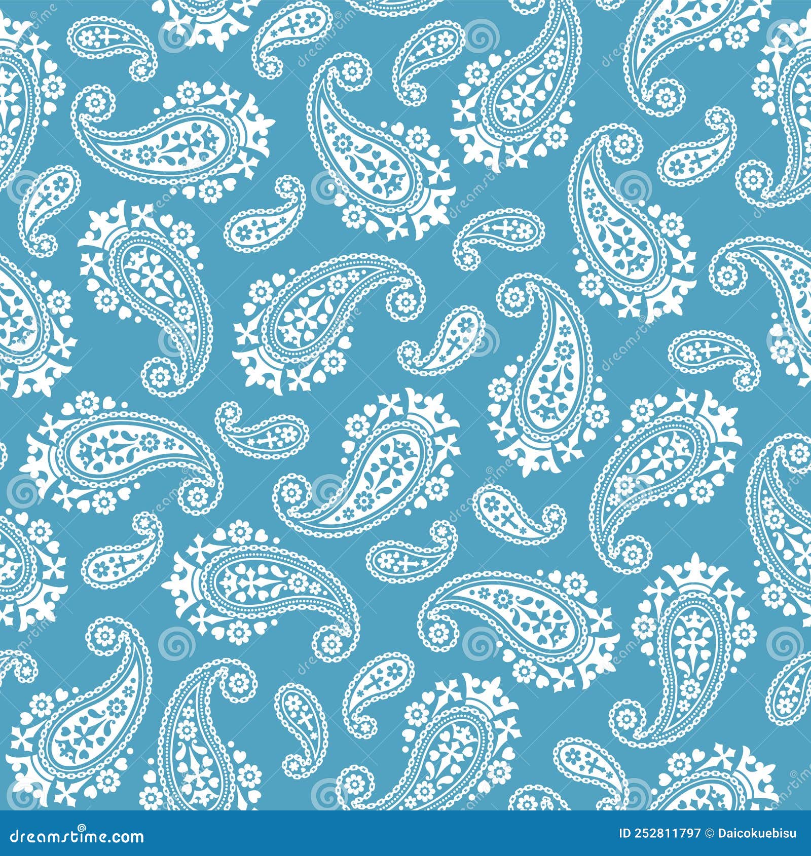 Cute and Simple Paisley Seamless Pattern, Stock Vector - Illustration ...