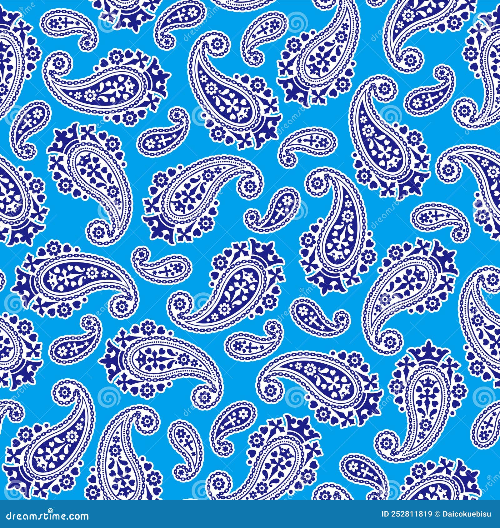 Cute and Simple Paisley Seamless Pattern, Stock Vector - Illustration ...