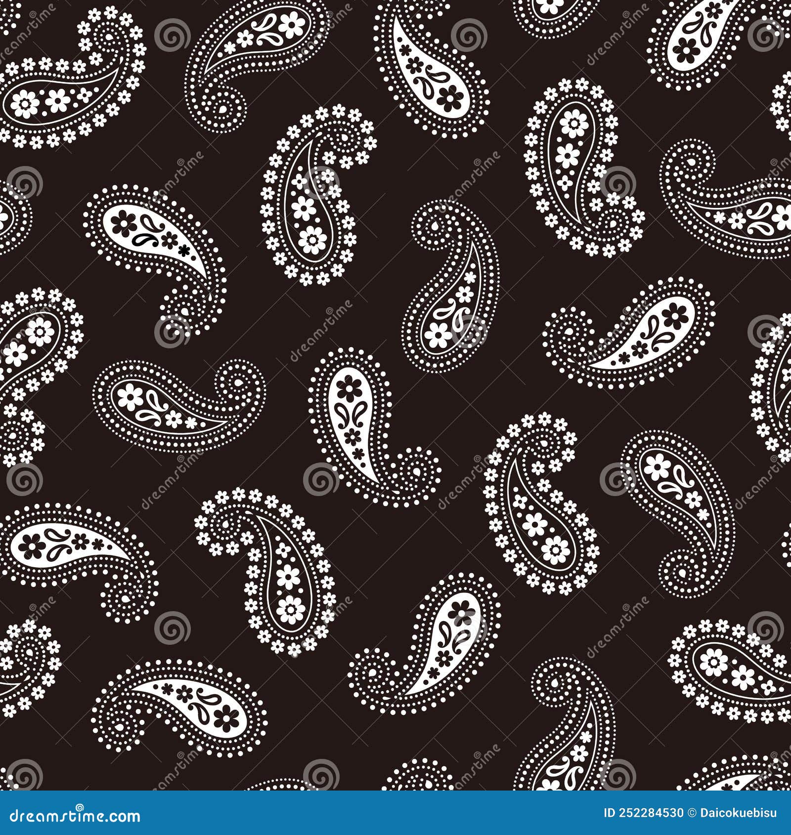 Cute and Simple Paisley Seamless Pattern, Stock Vector - Illustration ...