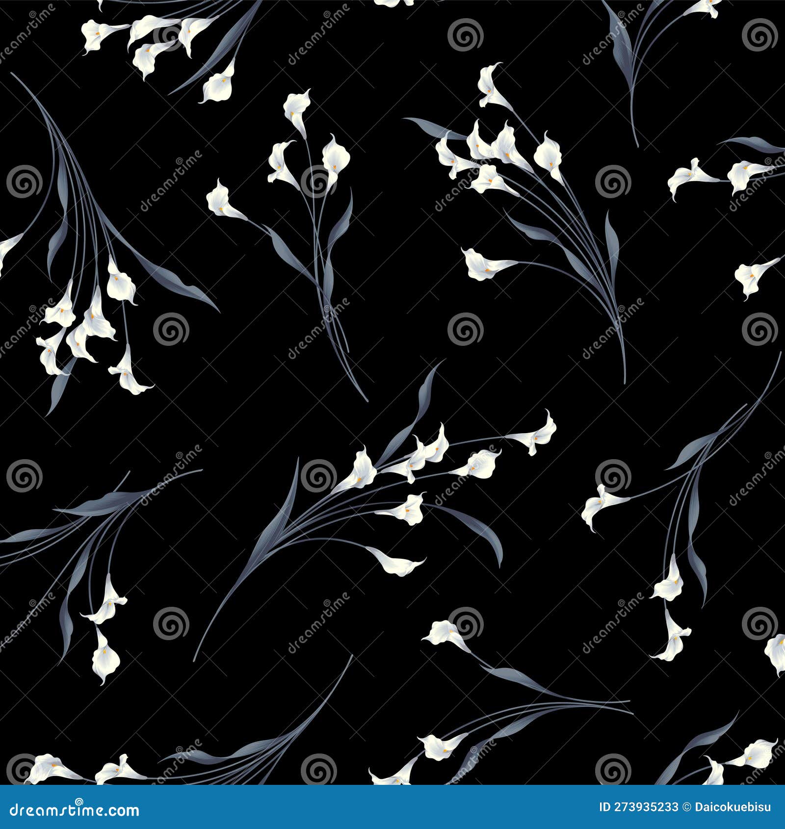 Seamless Pattern in Beautiful Calla Lily, Stock Vector - Illustration ...