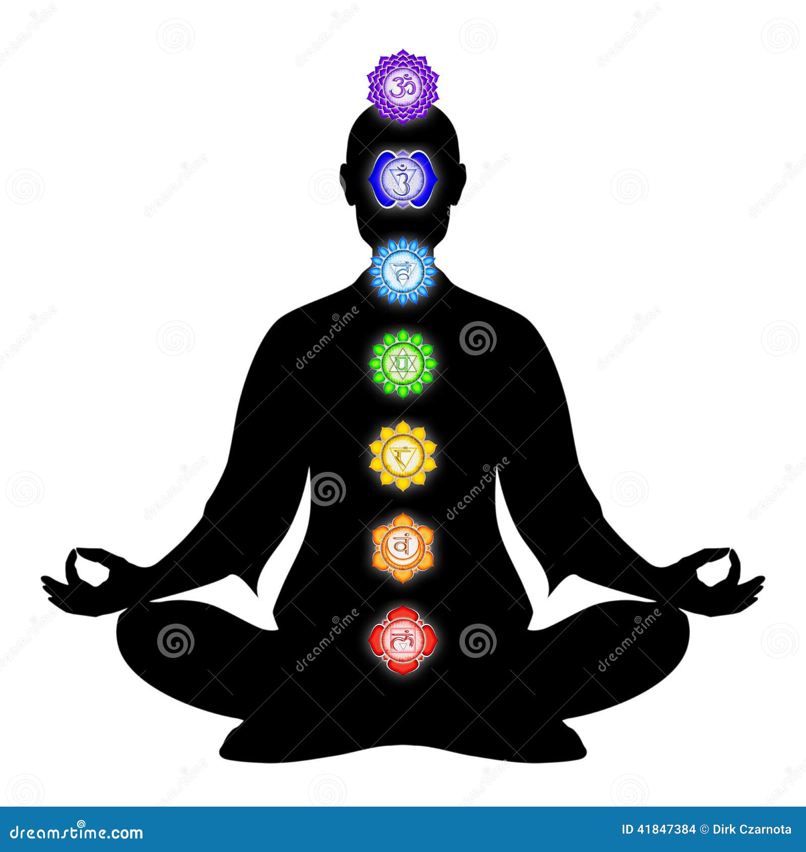 I meditation med chakras stock illustrationer. Illustration av buddism ...