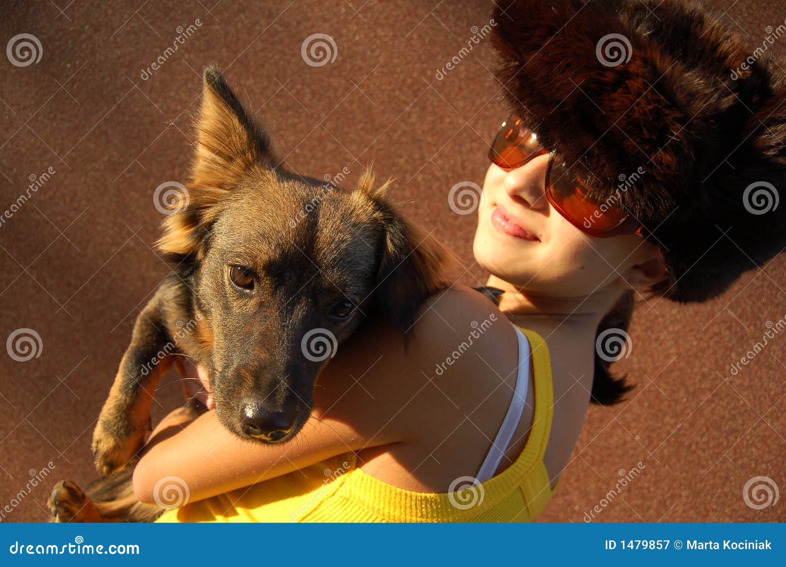 I and My Dog Alanis Playing Stock Image - Image of cute, girl: 1479857