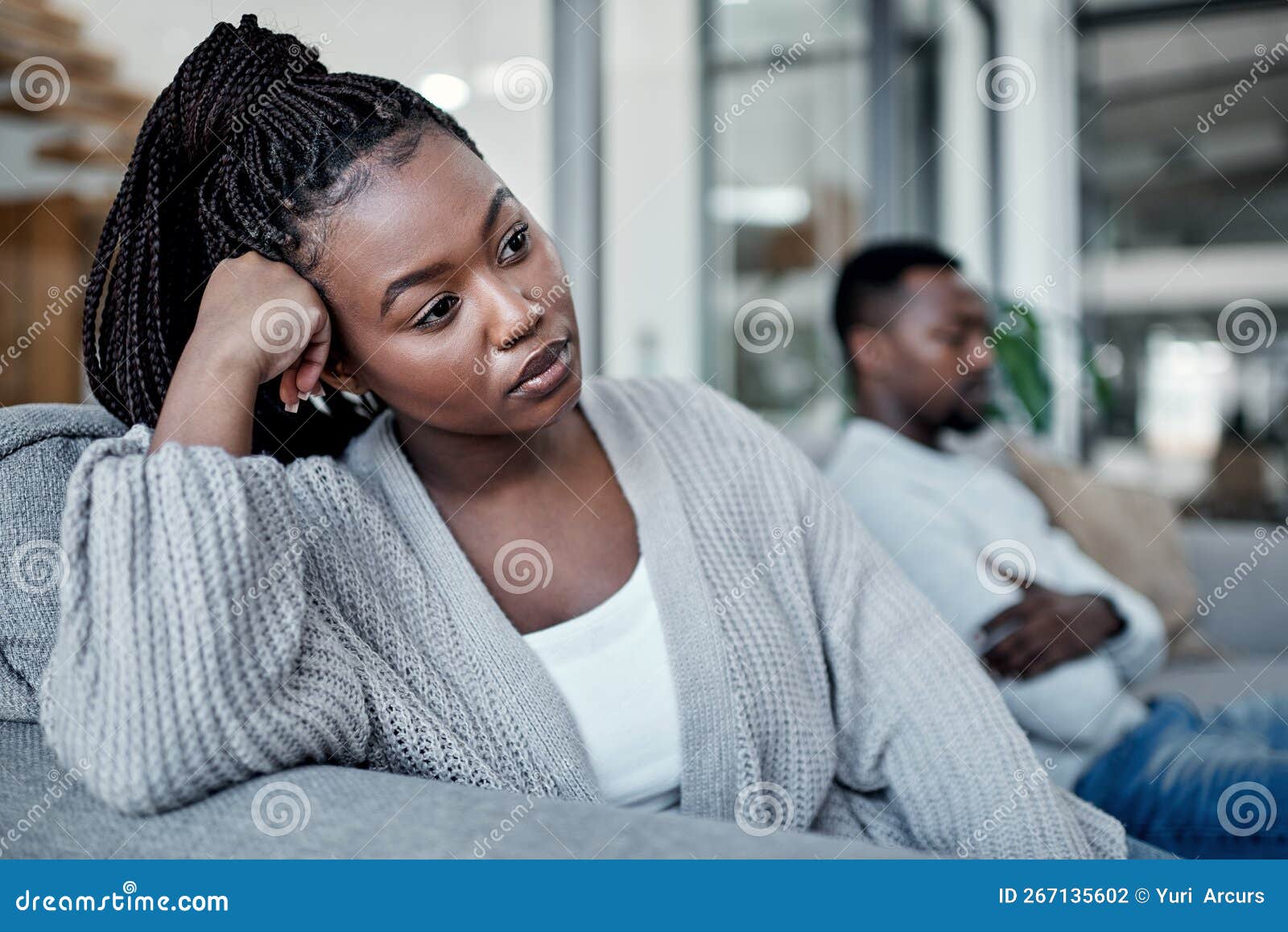 I Need To Make Some Difficult Decisions. a Young Couple Ignoring Each ...