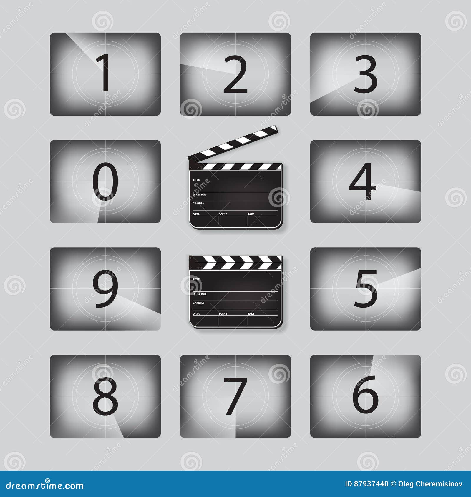 I Numeri Di Conto Alla Rovescia Di Film Di Vettore Hanno Messo Con I ... I Numeri Di Conto Alla Rovescia Di Film Di Vettore Hanno Messo Con I ...