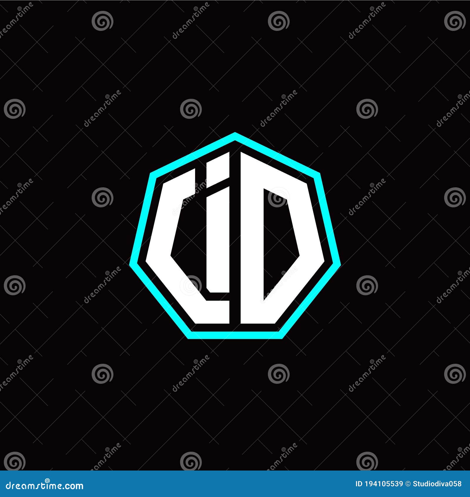 I O Initials Modern Polygon Logo Template Stock Vector - Illustration ...