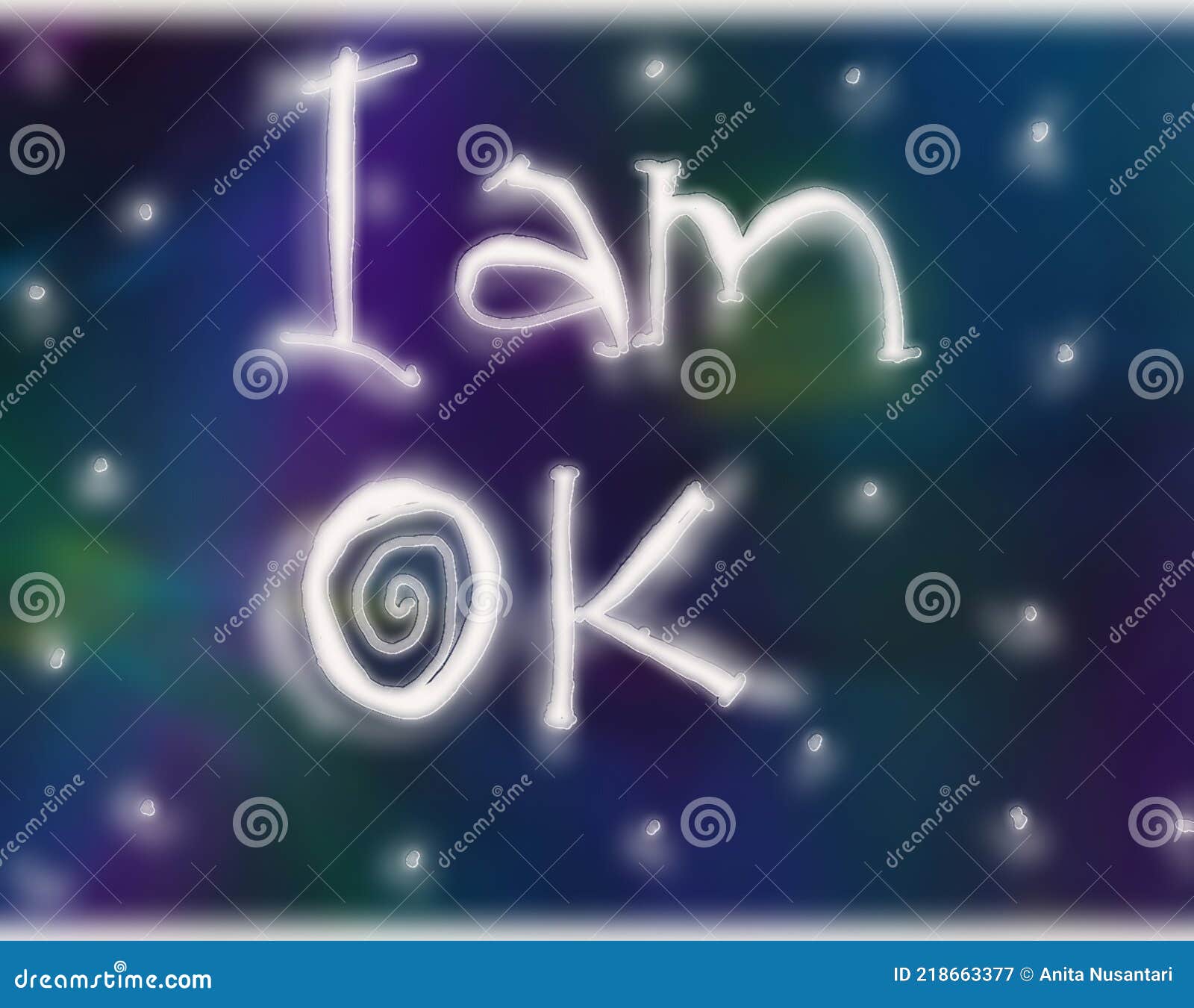 I am ok. inspiring words stock illustration. Illustration of ...