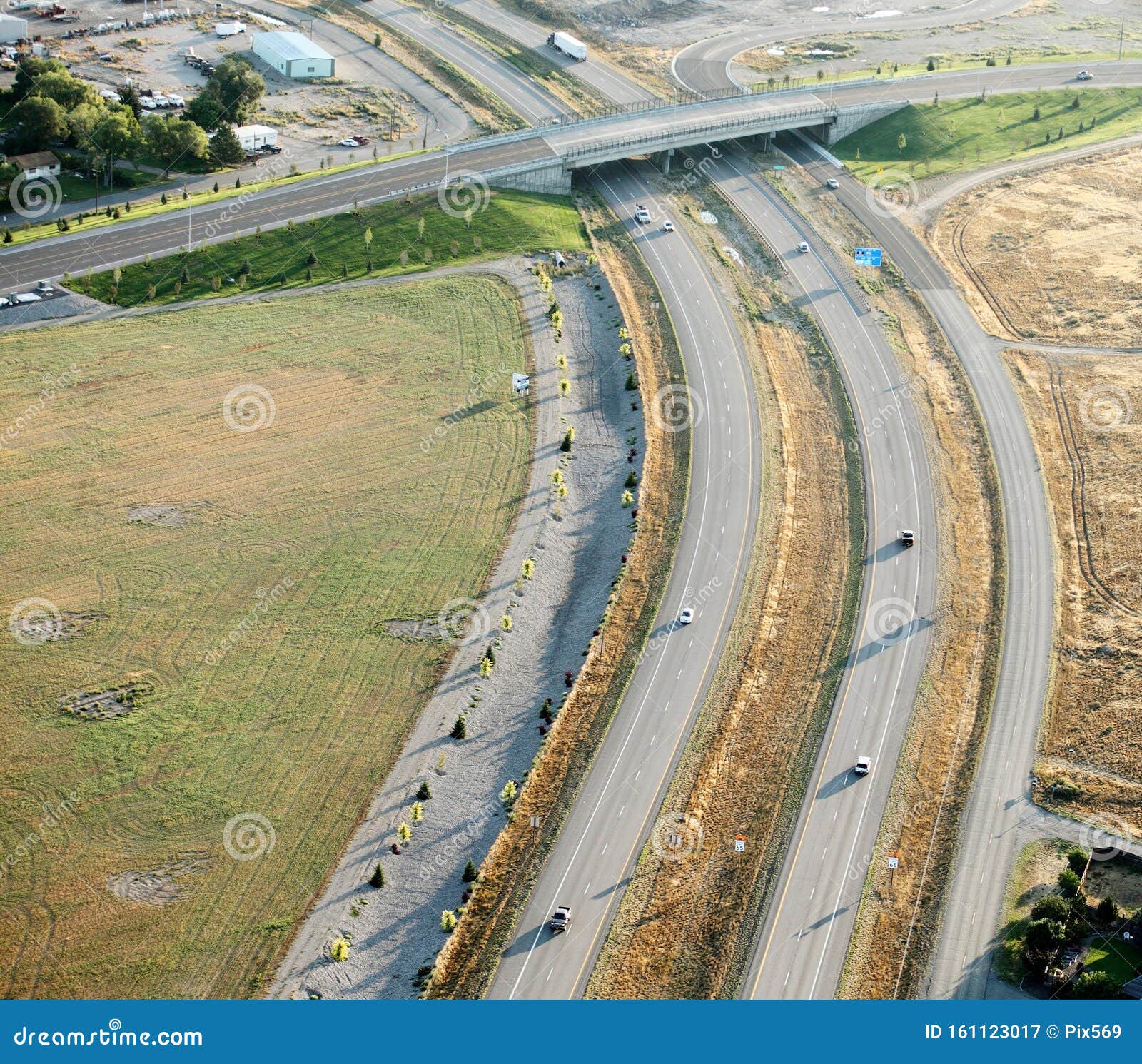 An Overpass Over I-15 in the Idaho Farm Fields. Stock Image - Image of ...