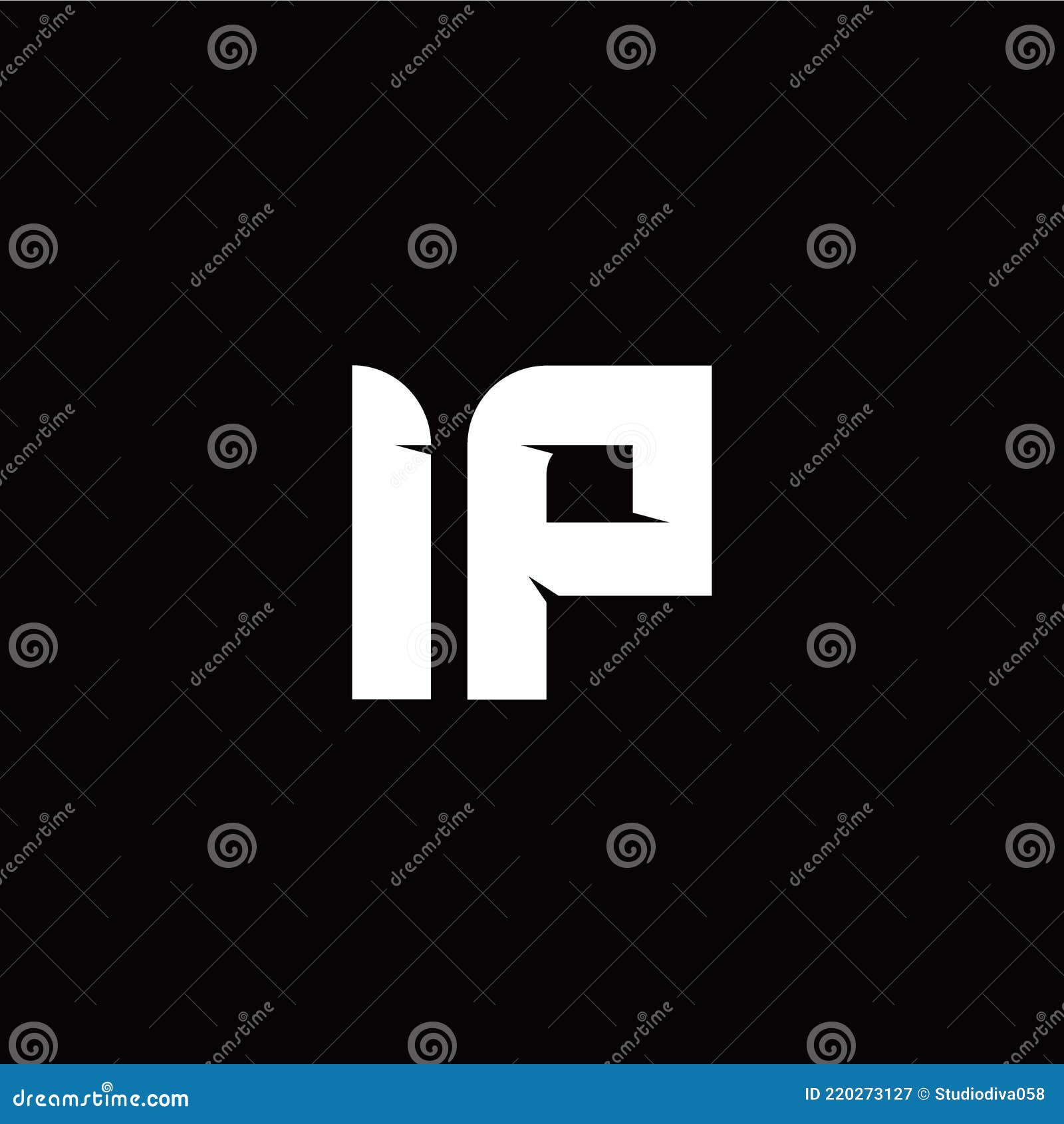 I P Letter Monogram Style Initial Logo Template Stock Illustration ...