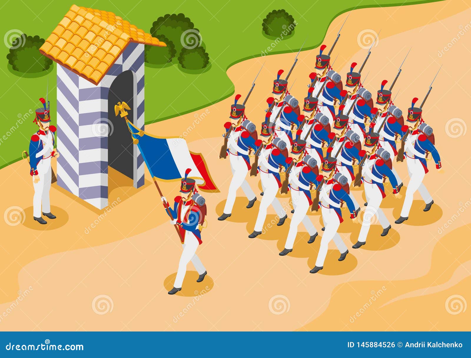 Napoleon`s Grenadiers, French Soldiers 19st Century Stock Vector ...