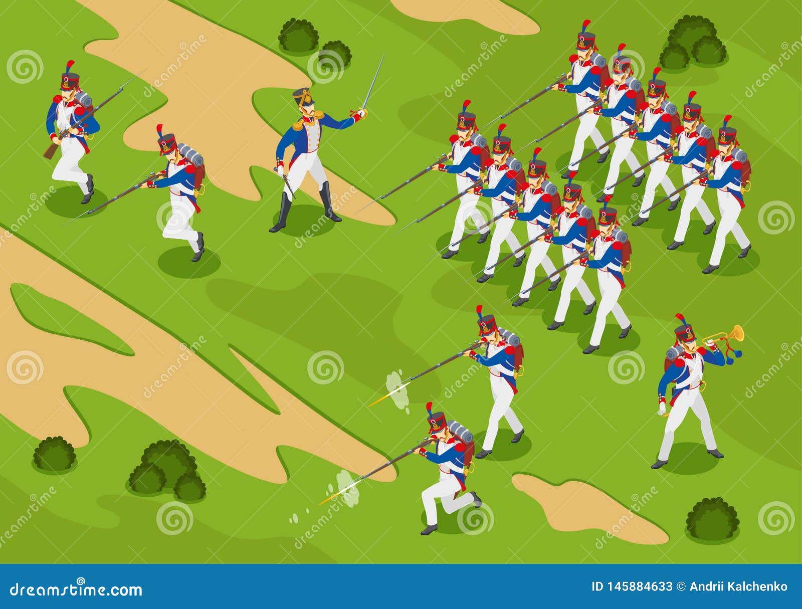 Napoleon`s Grenadiers, French Soldiers 19st Century Stock Vector ...