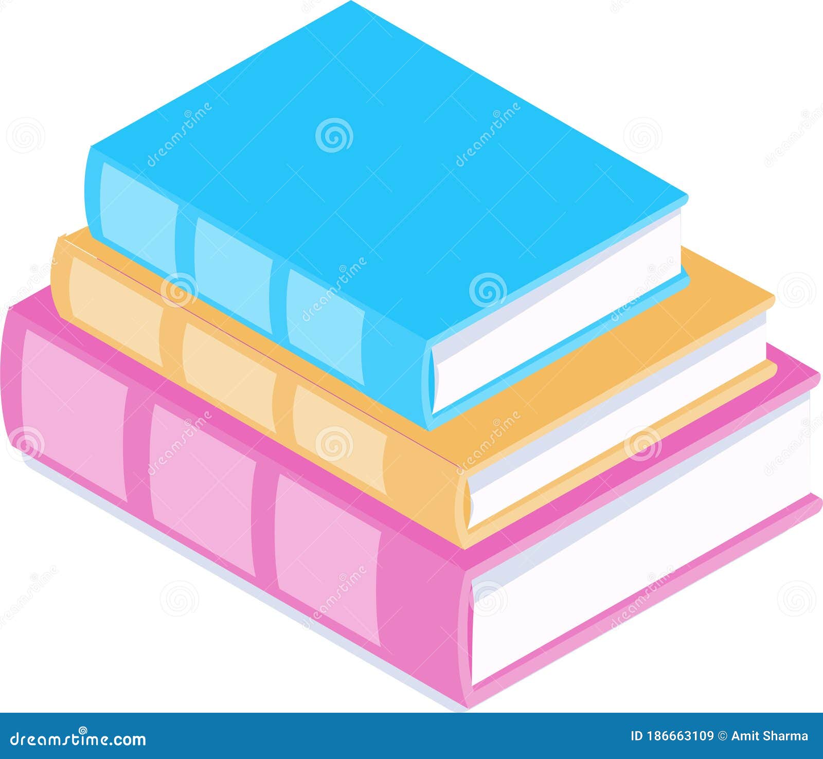 Stack of Colorful Books Sign and Symbol on White Background Stock ...