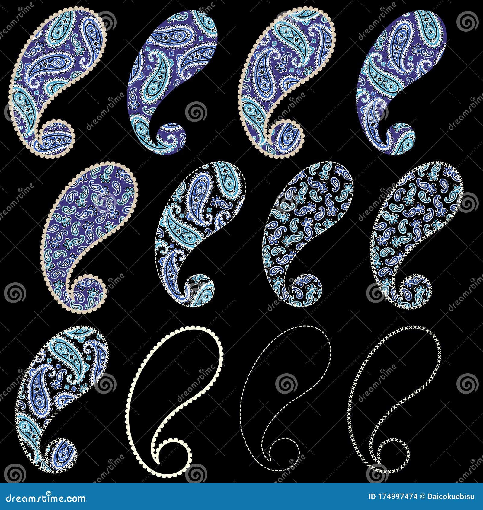 Vector Material of Beautiful Paisley, Stock Vector - Illustration of ...