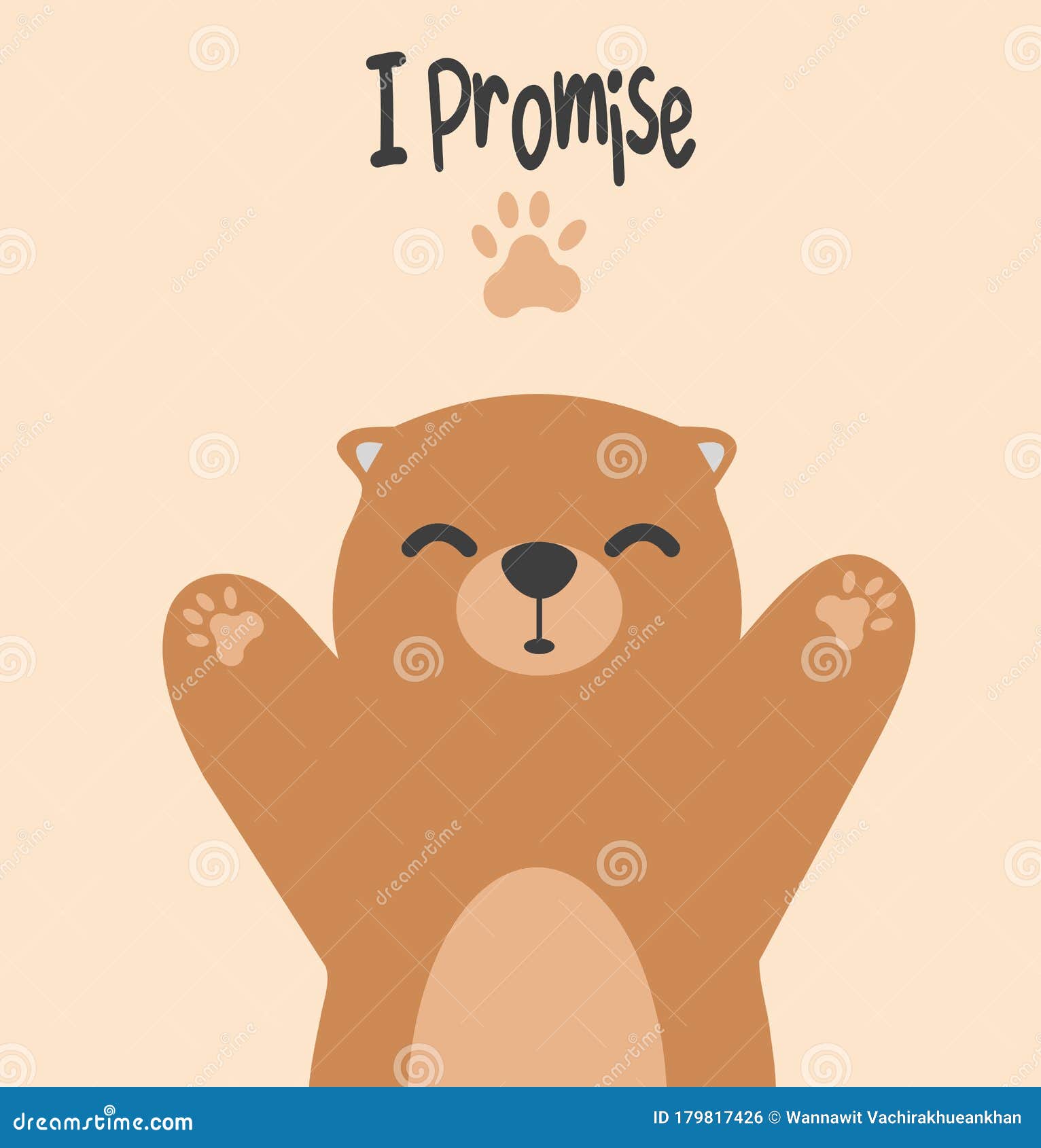 I Promise Cartoon Cute Bear Stock Vector - Illustration of faith, memo ...