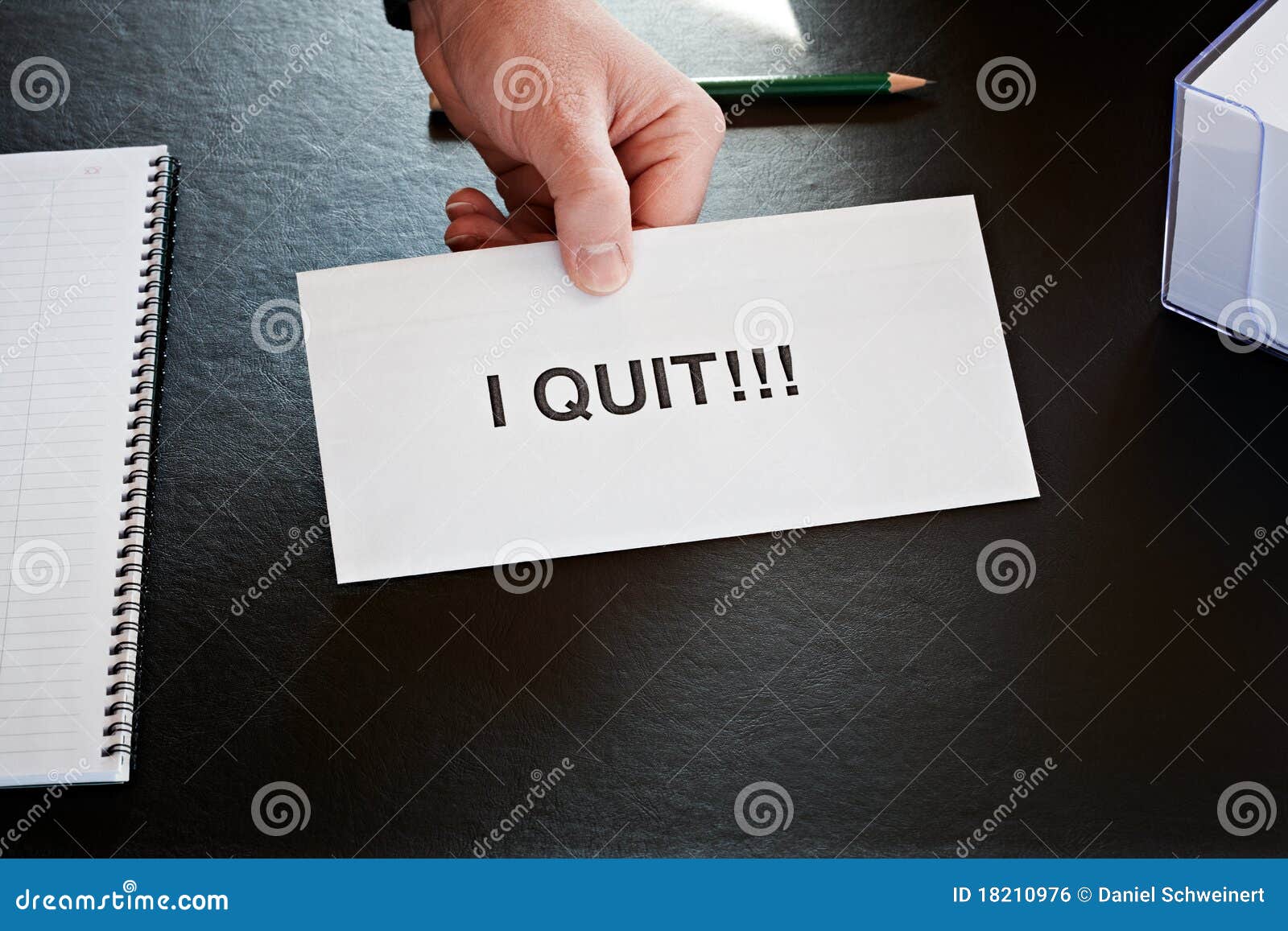 I quit stock photo. Image of desk, frustration, notice - 18210976