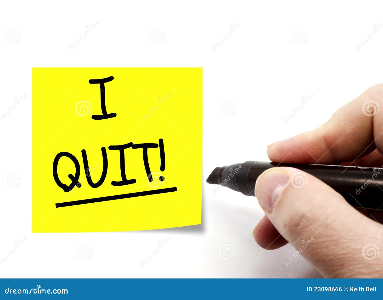 I Quit handwriting stock photo. Image of unemployment - 23098666