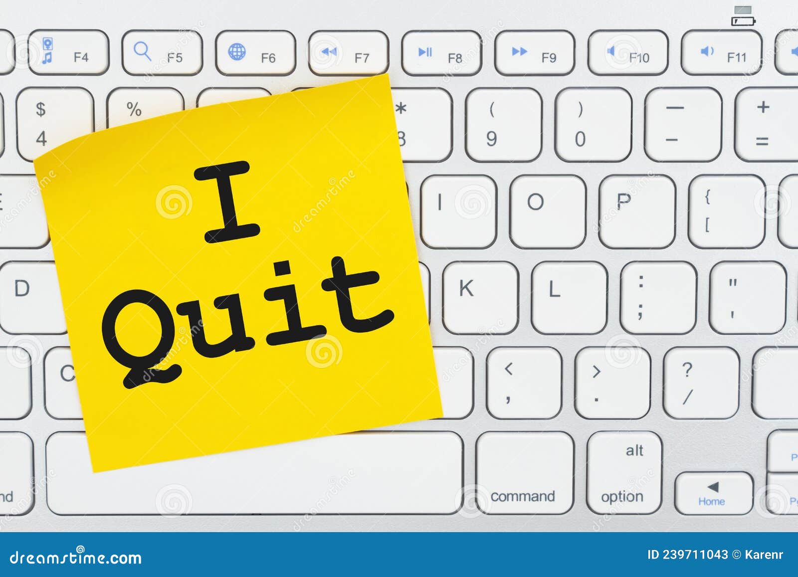 I Quit Message on a Keyboard with a Sticky Note Stock Image - Image of ...